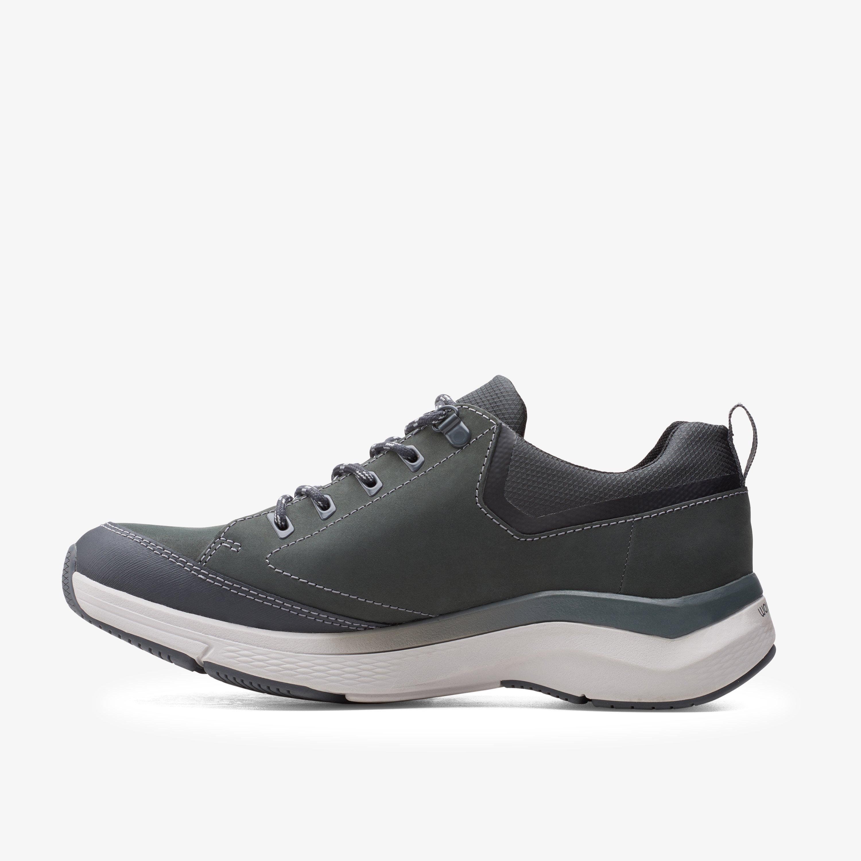 Mens Wave 2.0 Vibe Dark Grey Nubuck Trainers | Clarks