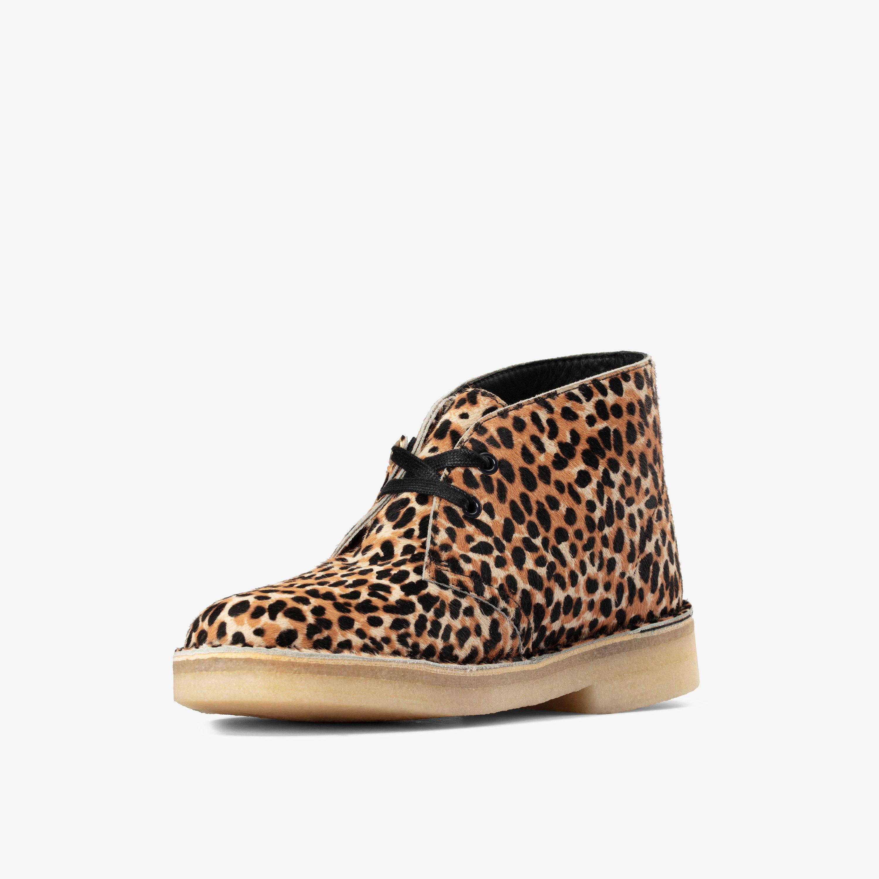 Womens Desert Boot Leopard PRT Pony Ankle Desert Boots | Clarks