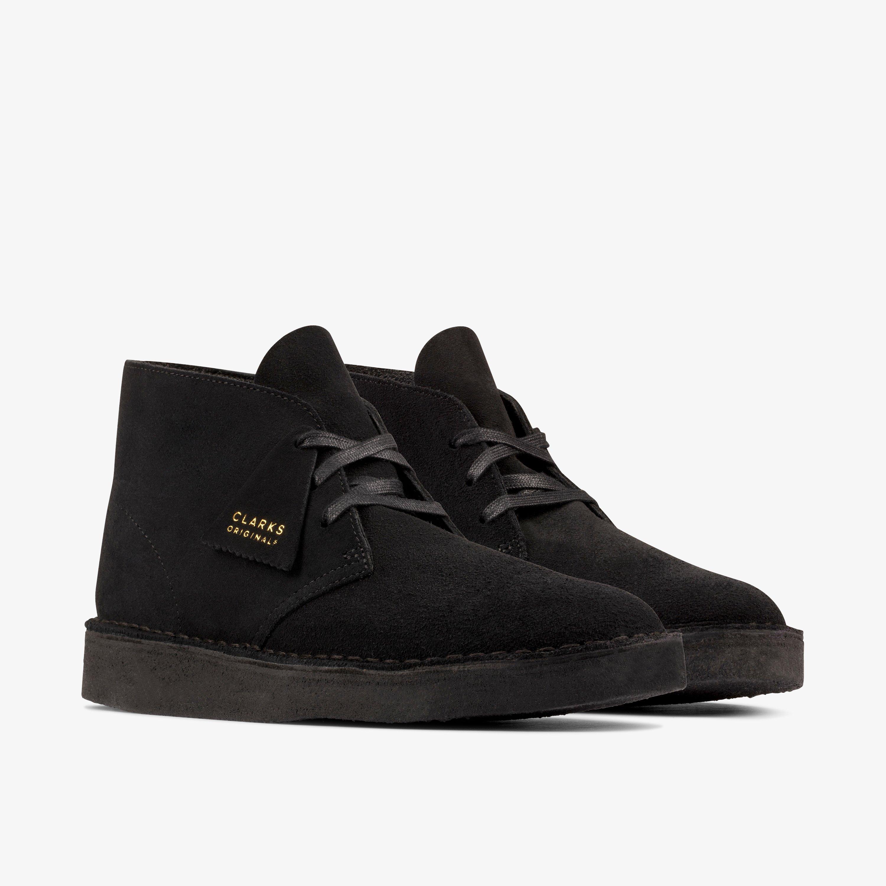 Mens Desert Coal Black Suede Desert Boots | Clarks UK