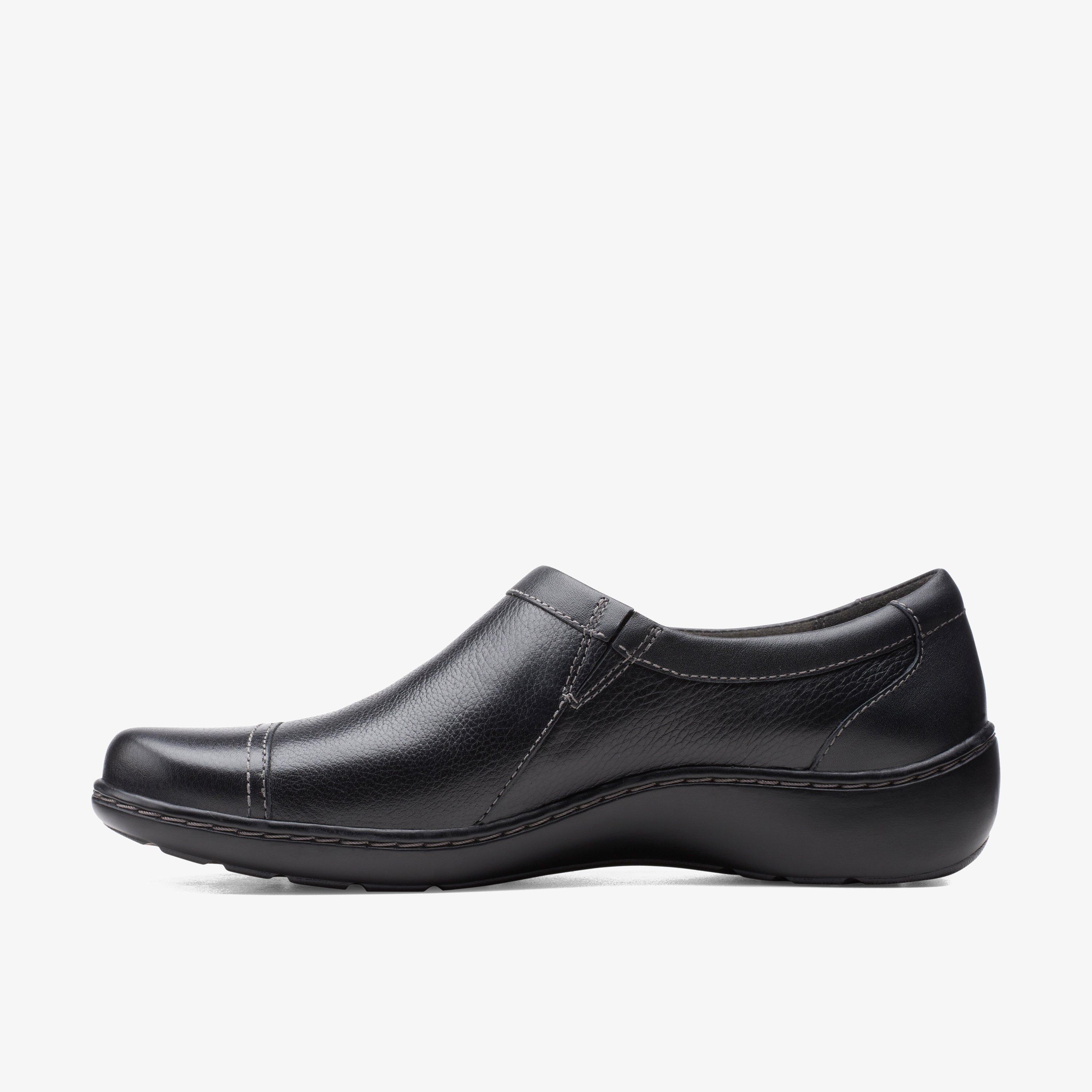 Womens Cora Giny Black Tumbled Shoes Slip Ons | Clarks Outlet