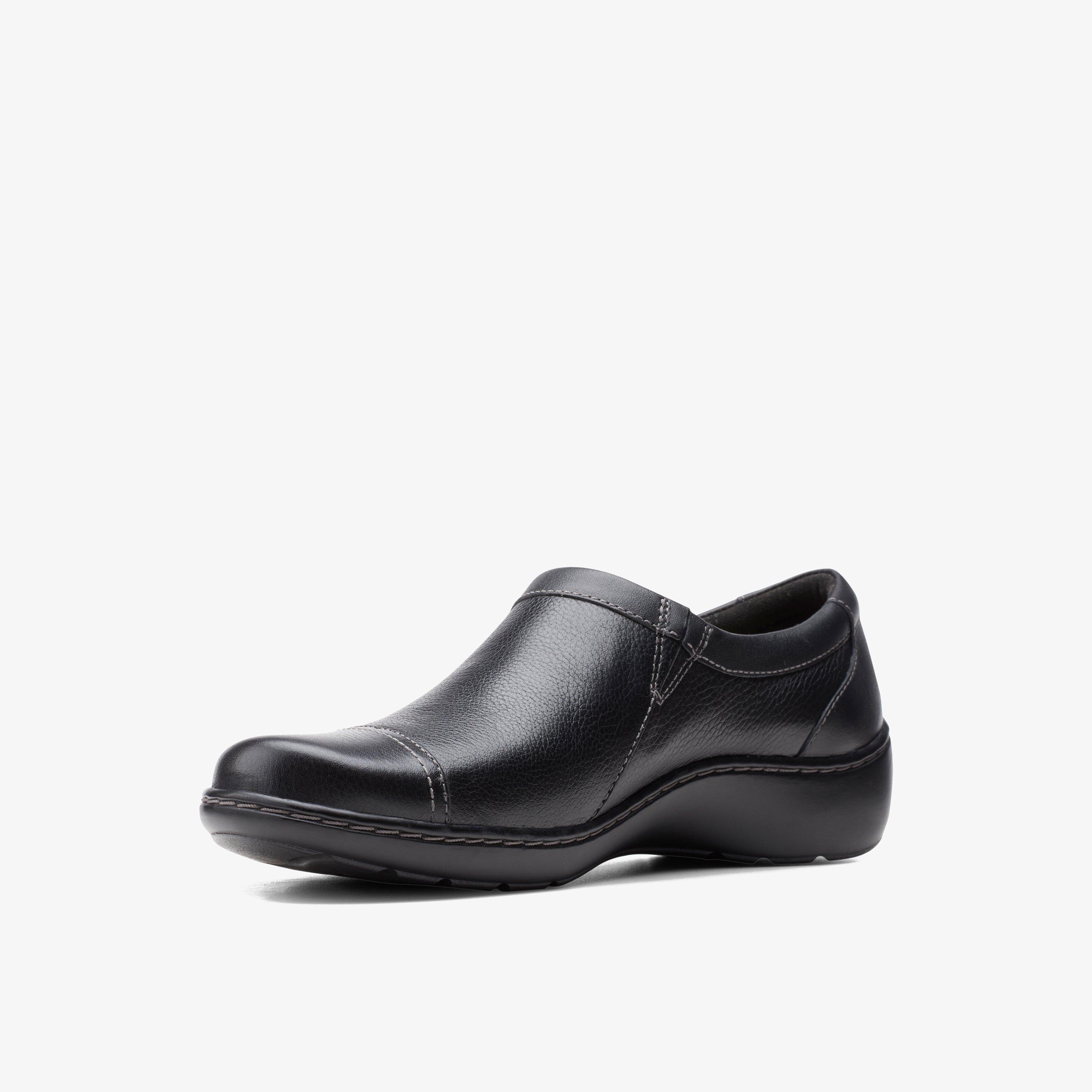 Womens Cora Giny Black Tumbled Shoes Slip Ons | Clarks Outlet