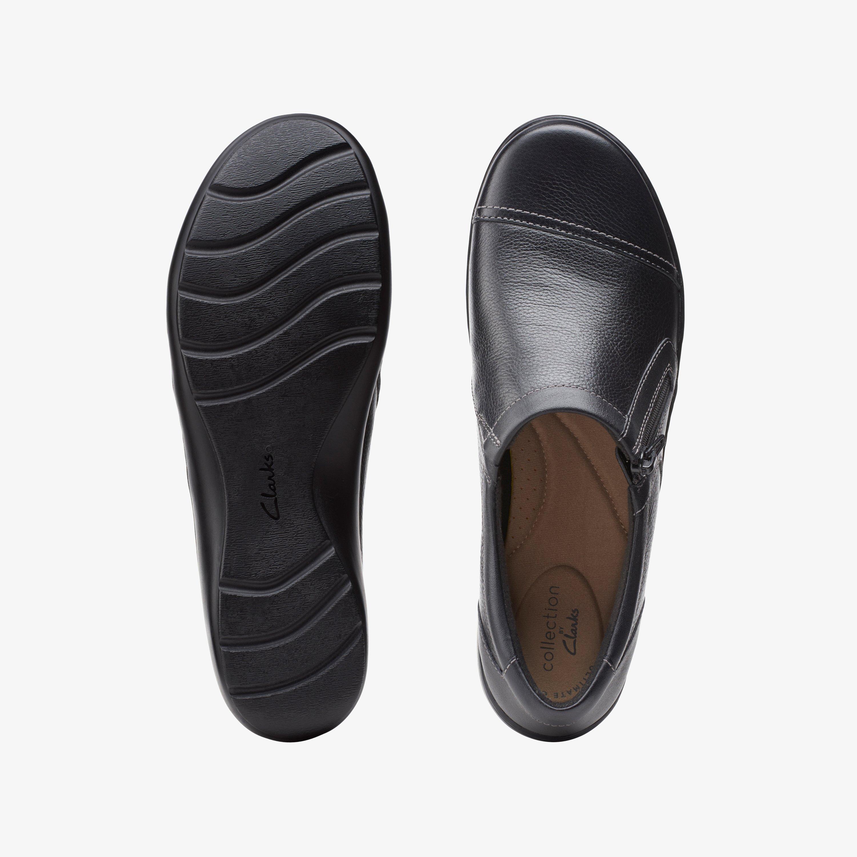 Womens Cora Giny Black Tumbled Shoes Slip Ons | Clarks Outlet