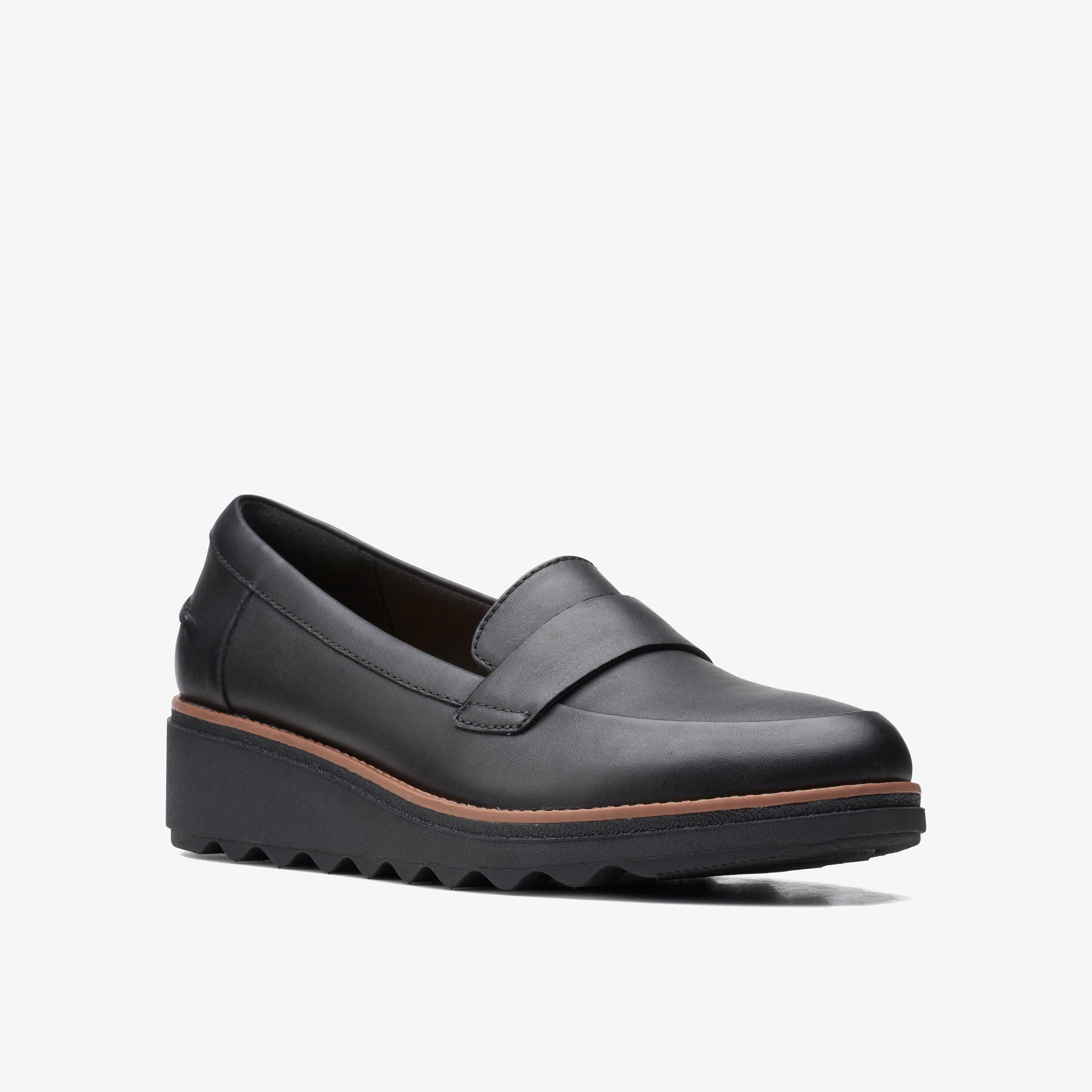 Womens Sharon Gracie Black Soft Slip On Shoes | Clarks