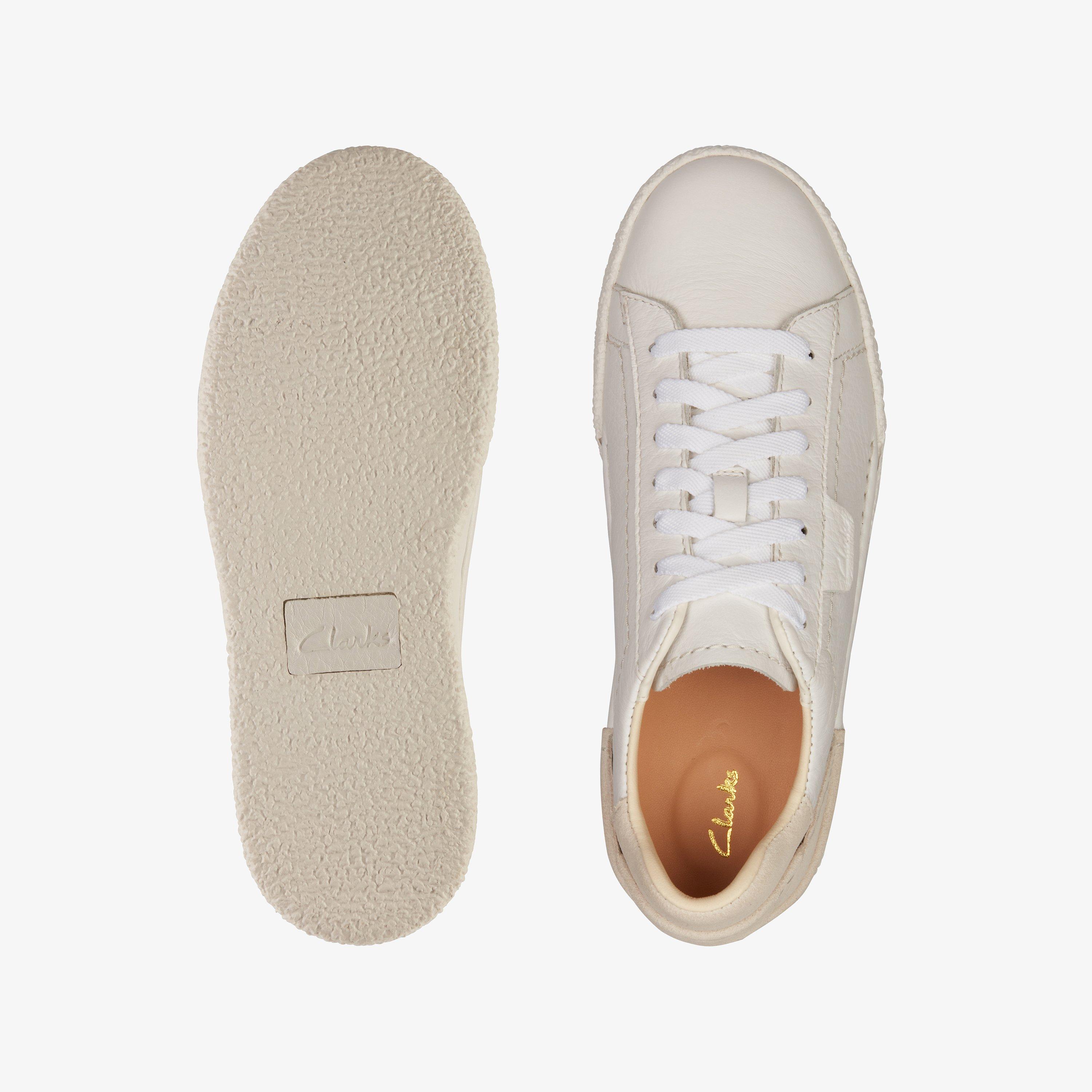 WOMENS Craft Cup Lace White Leather Trainers | Clarks Outlet