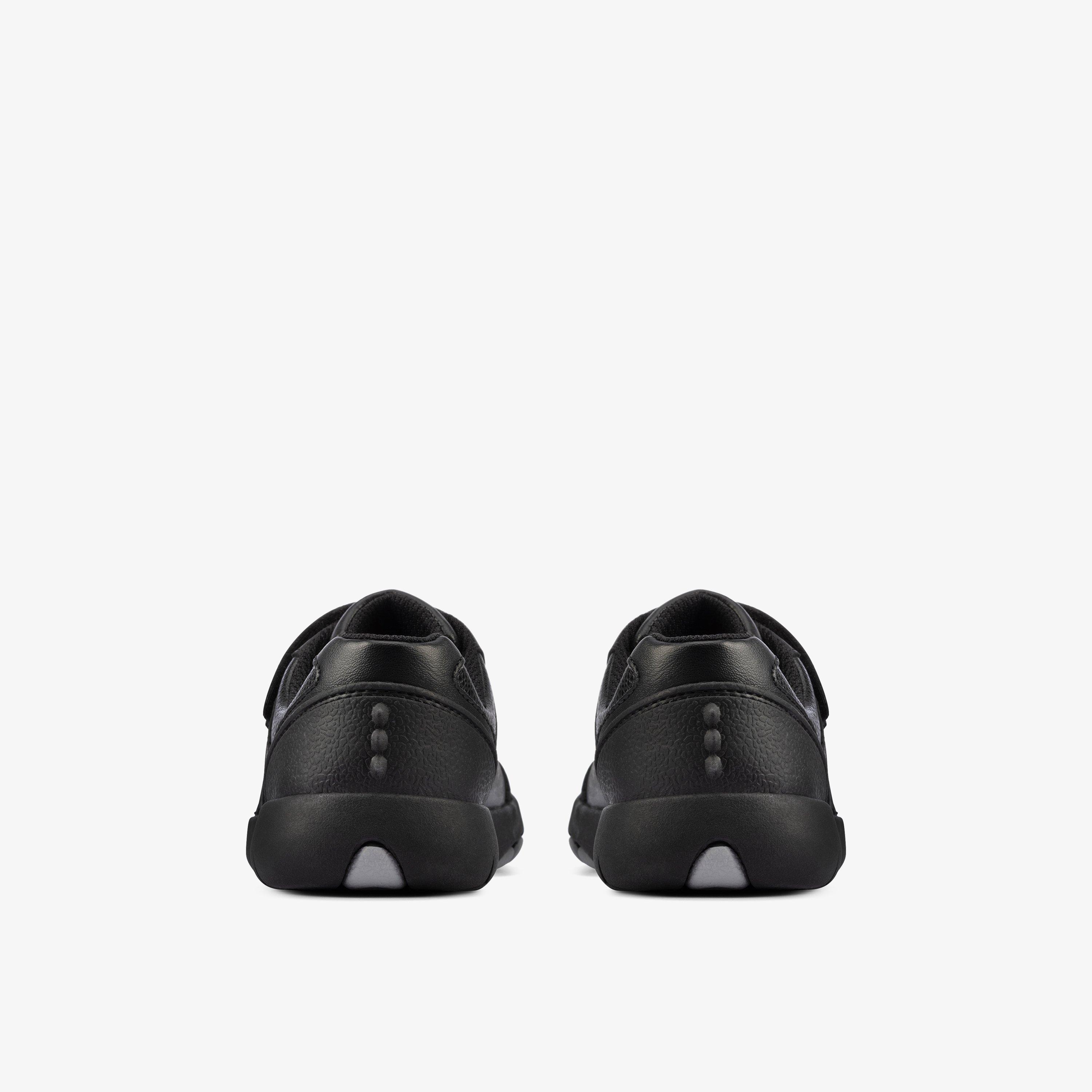 Boys Rex Stride Toddler Black Leather Shoes Riptape School Shoes ...