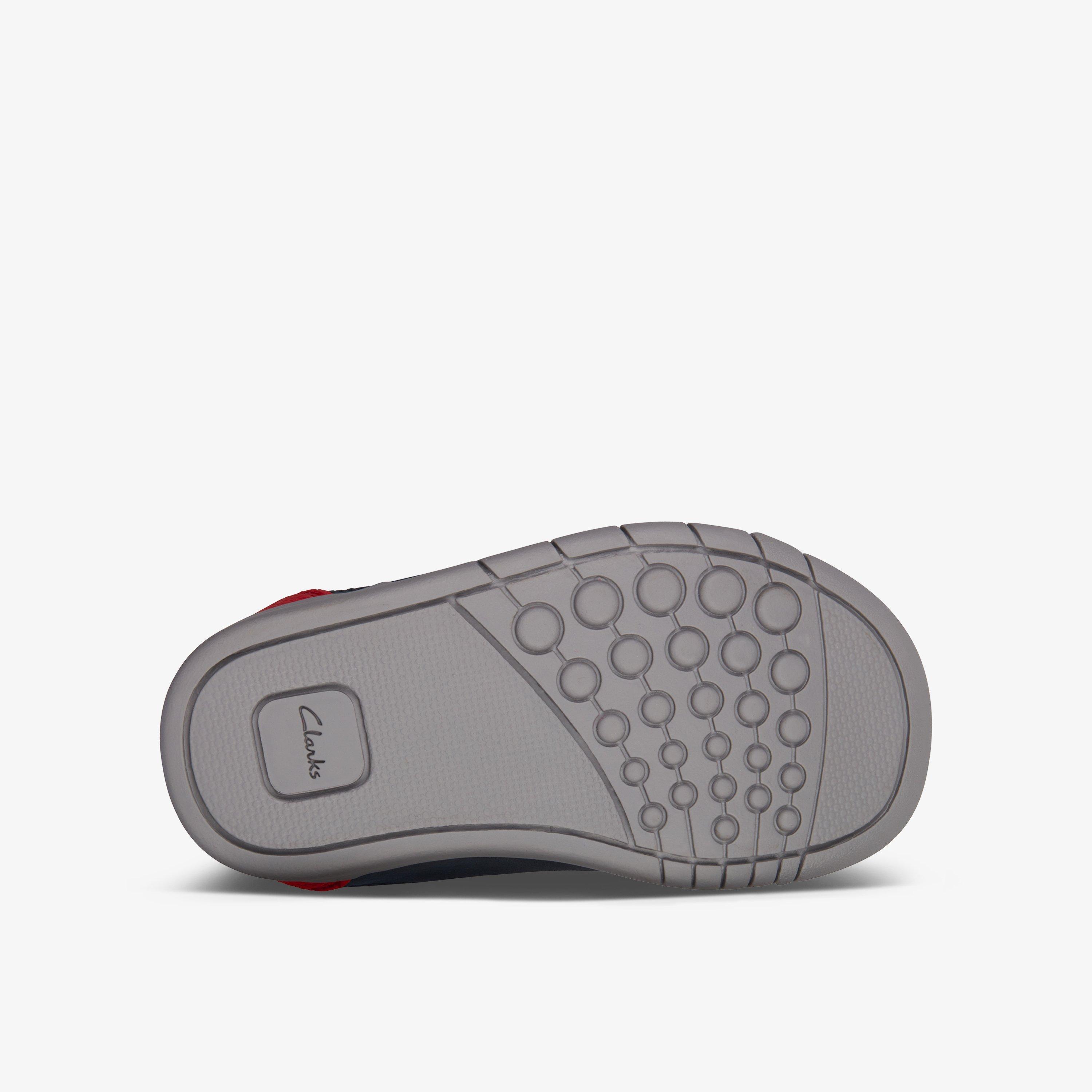 Boys Rex Play Toddler Navy/Red Leather Shoes Riptape | Clarks Outlet