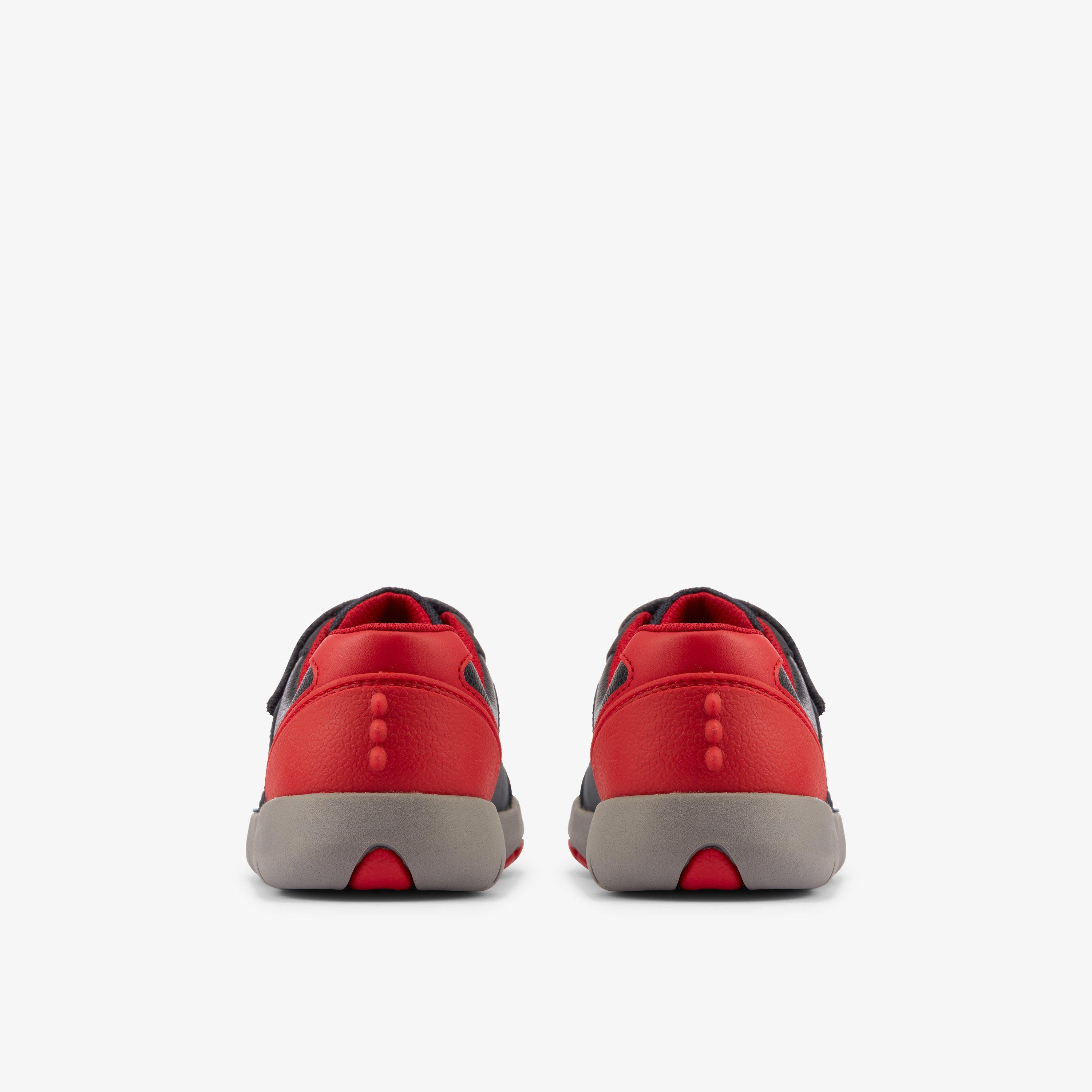Boys Rex Play Kid Navy/Red Leather Riptape Trainers | Clarks