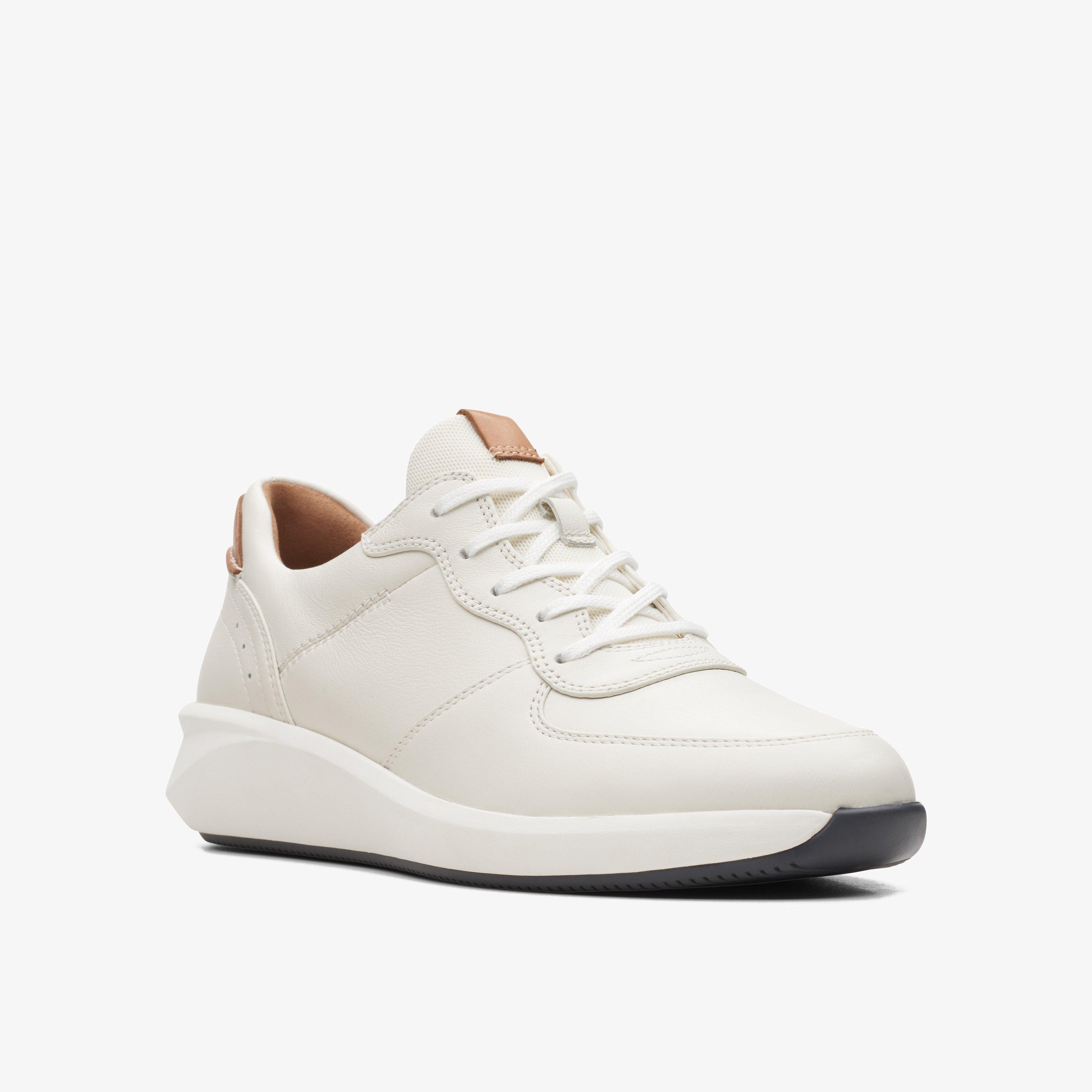 Womens Un Rio Sprint White Combination Leather Shoes Clarks Outlet