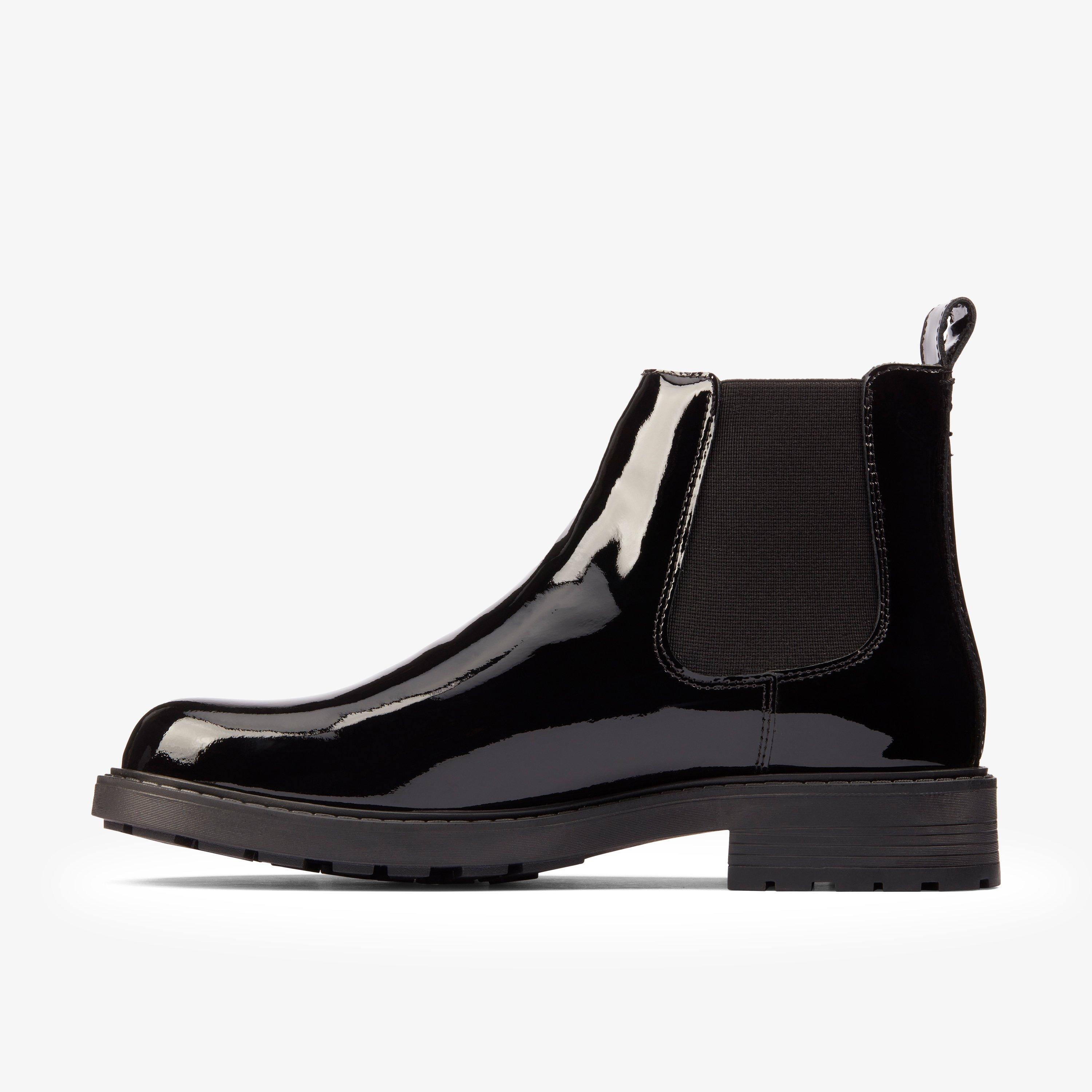 Womens Orinoco 2 Lane Black Patent Ankle Boots Chelsea Boots | Clarks ...