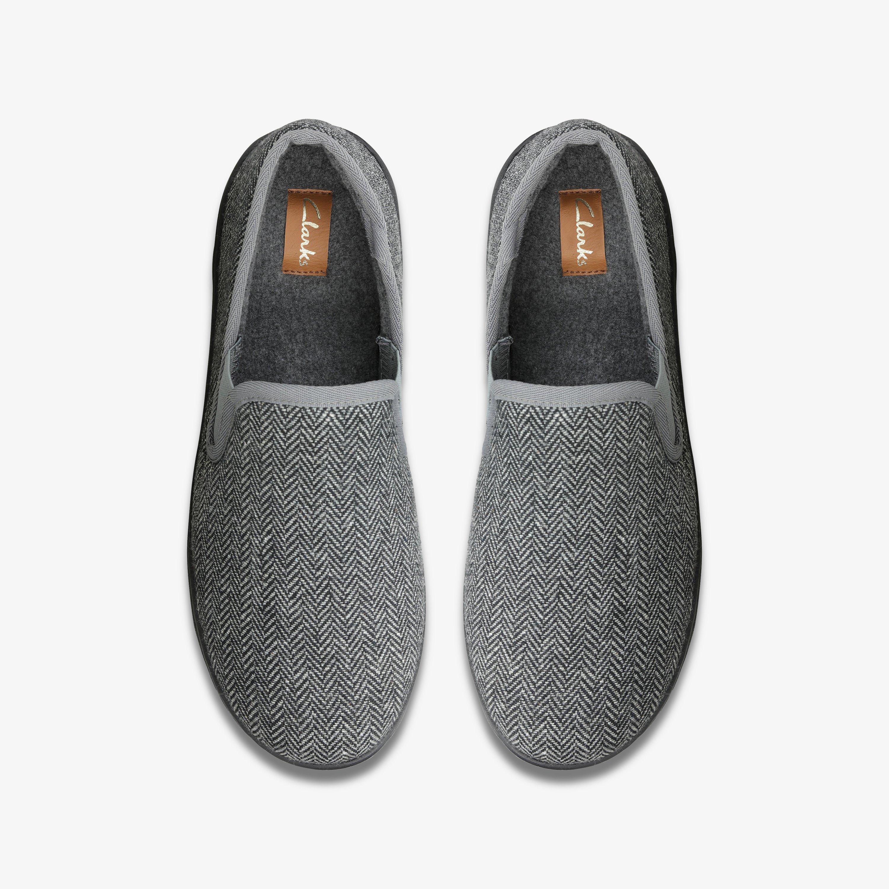 Mens King Ease Dark Grey Interest Slip Ons, Slippers Slippers | Clarks UK