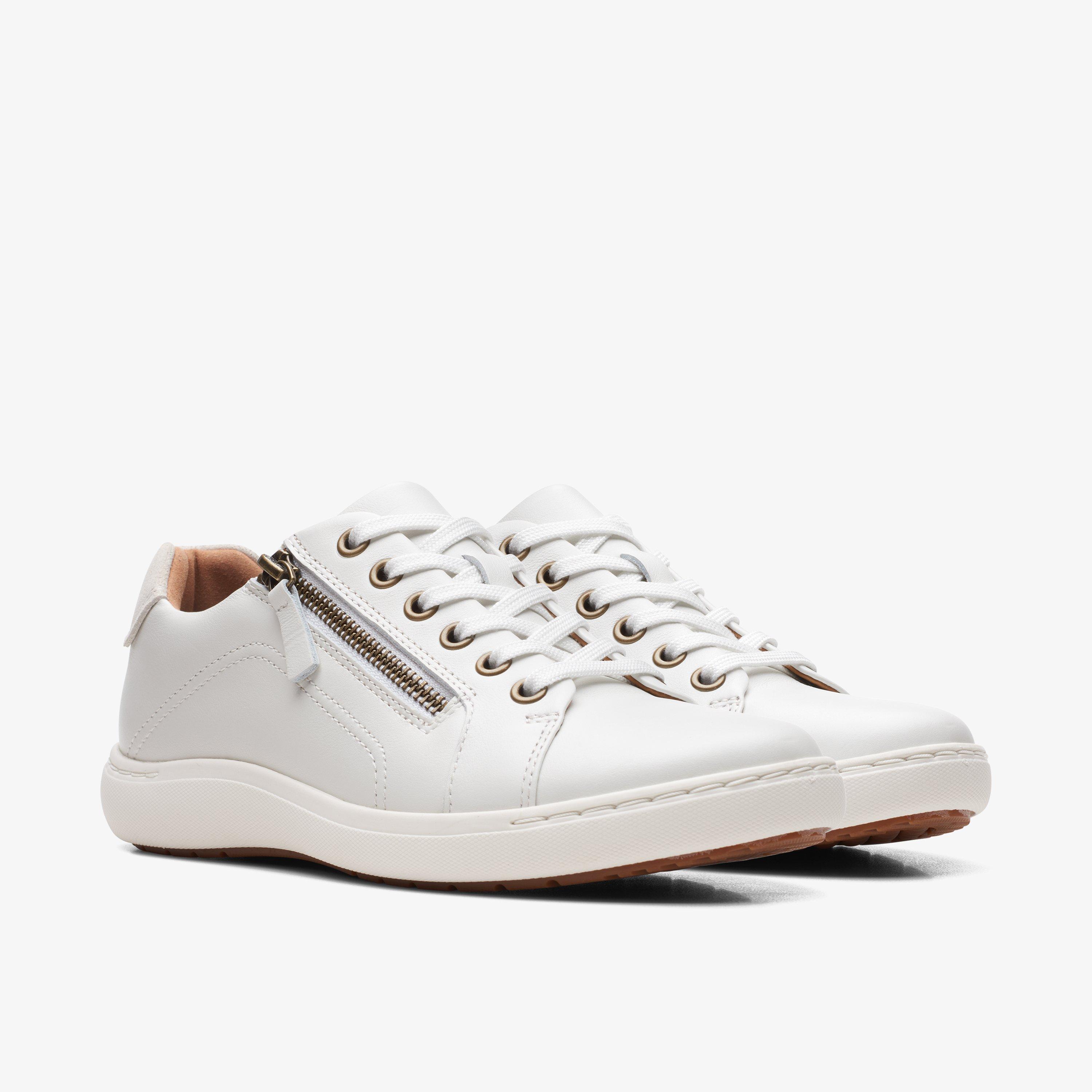 Women's Nalle Lace White Leather Sneakers | Clarks