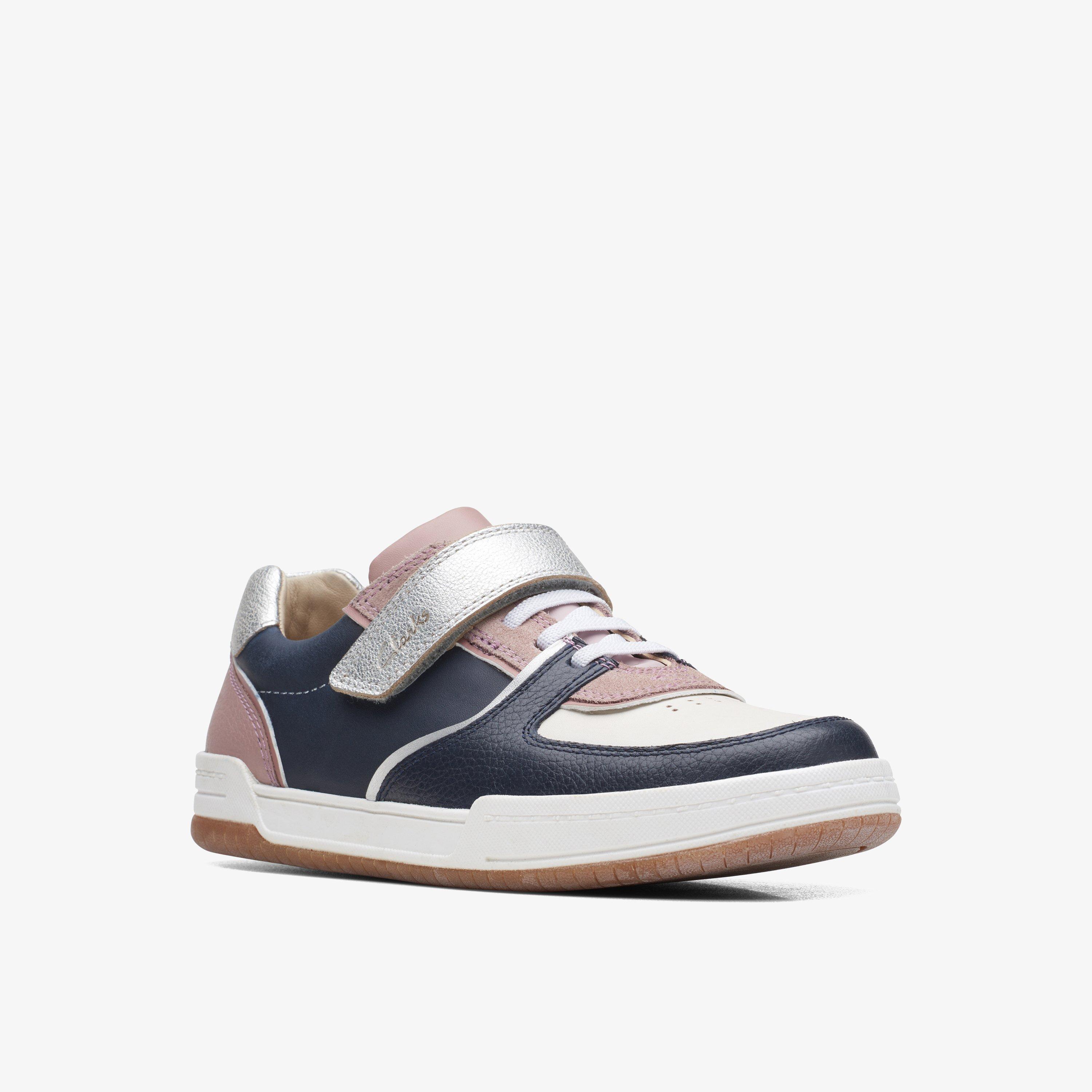 Girls Fawn Craft Youth Pink/Navy Combination Shoes | Clarks Outlet