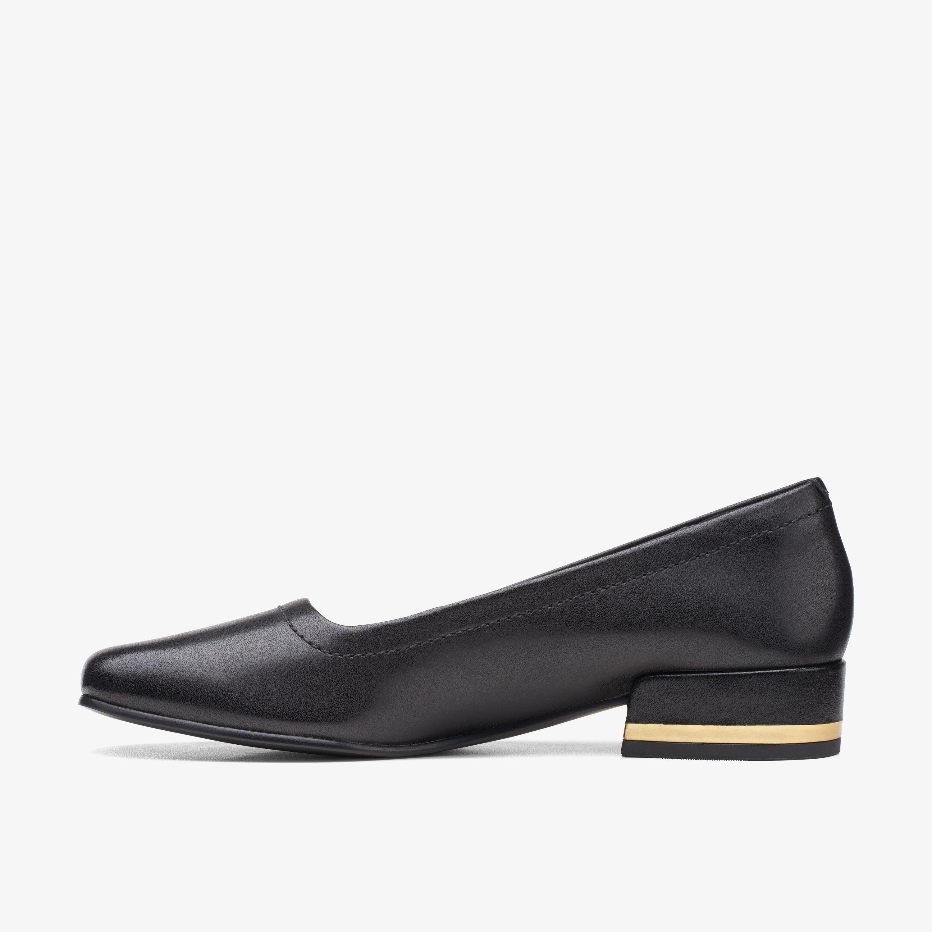 Zapatos de mujer Seren 30 Court negros de tacón bajo sin cordones | Clarks