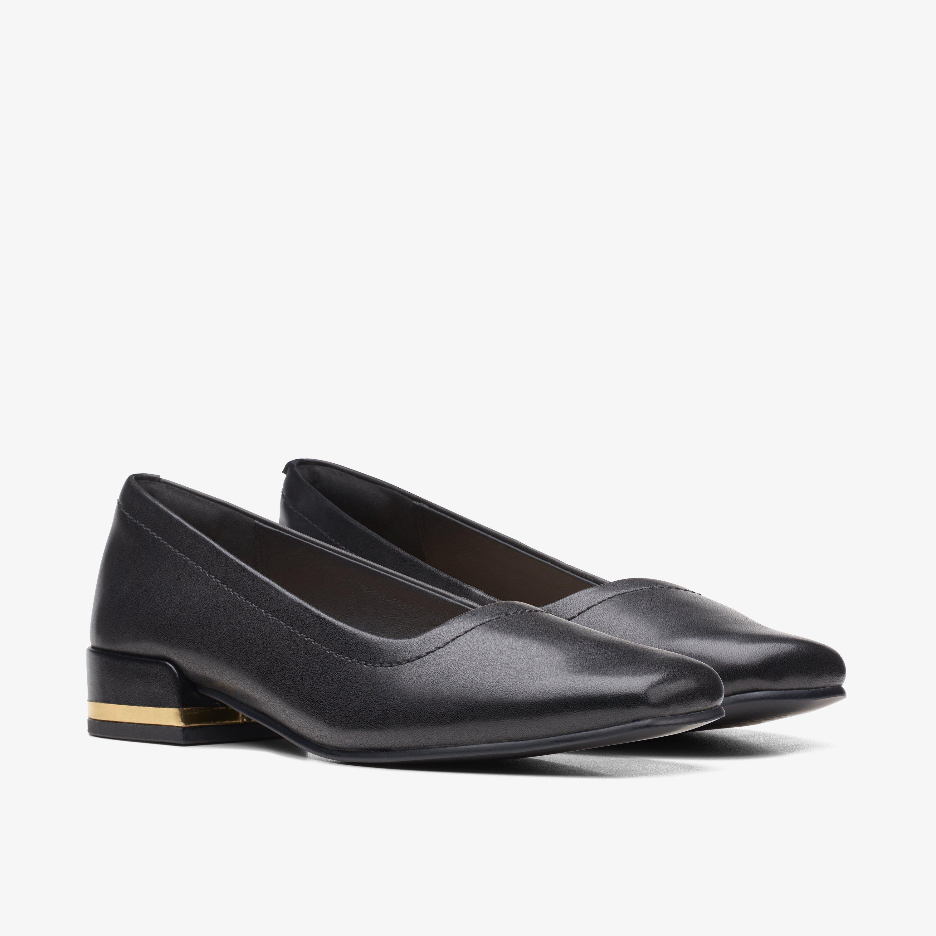 Zapatos de mujer Seren 30 Court negros de tacón bajo sin cordones | Clarks
