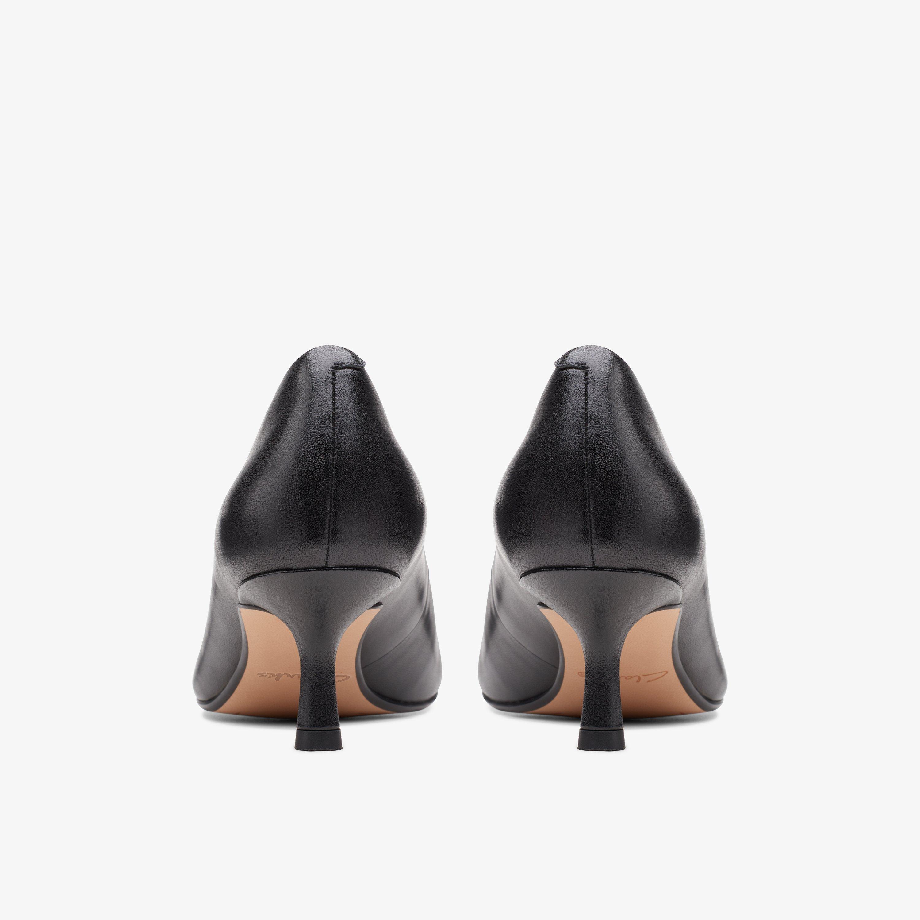 Womens Violet55 Rae Black Leather Slip On High Heel Shoes | Clarks