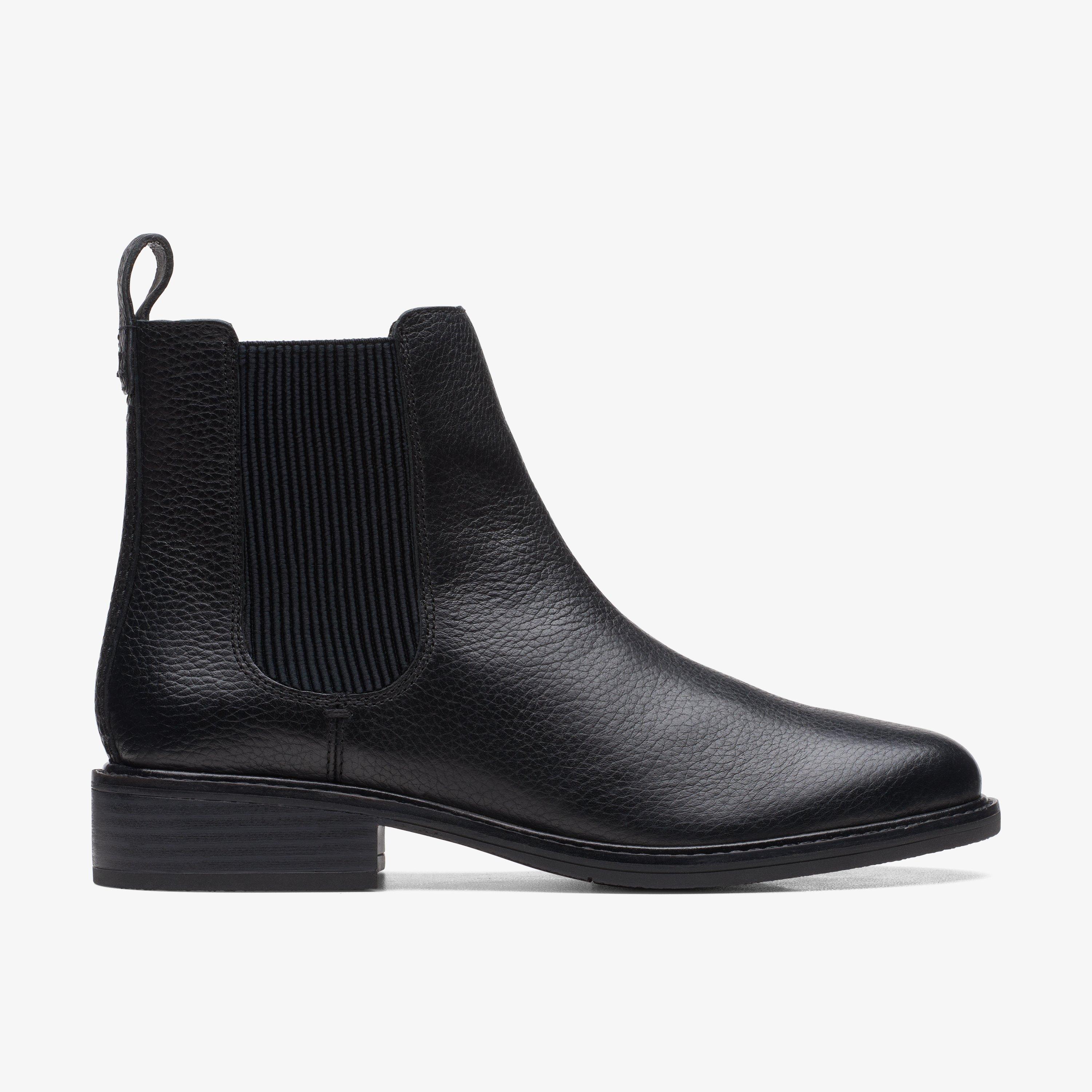 Womens Cologne Arlo Black Leather Ankle Boots Chelsea Boots | Clarks Outlet