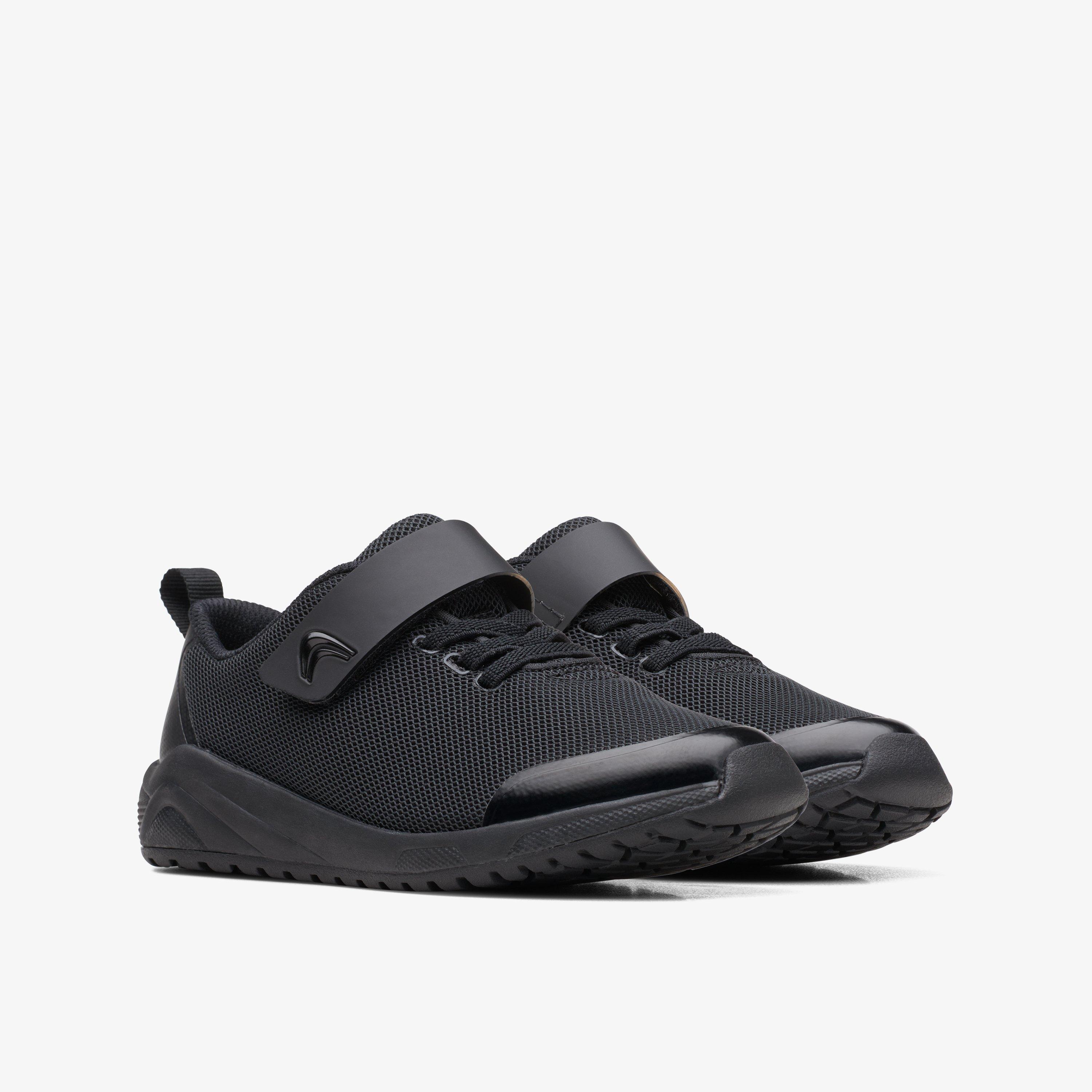 Boys Aeon Pace Kid Black Shoes Riptape School Shoes | Clarks Outlet