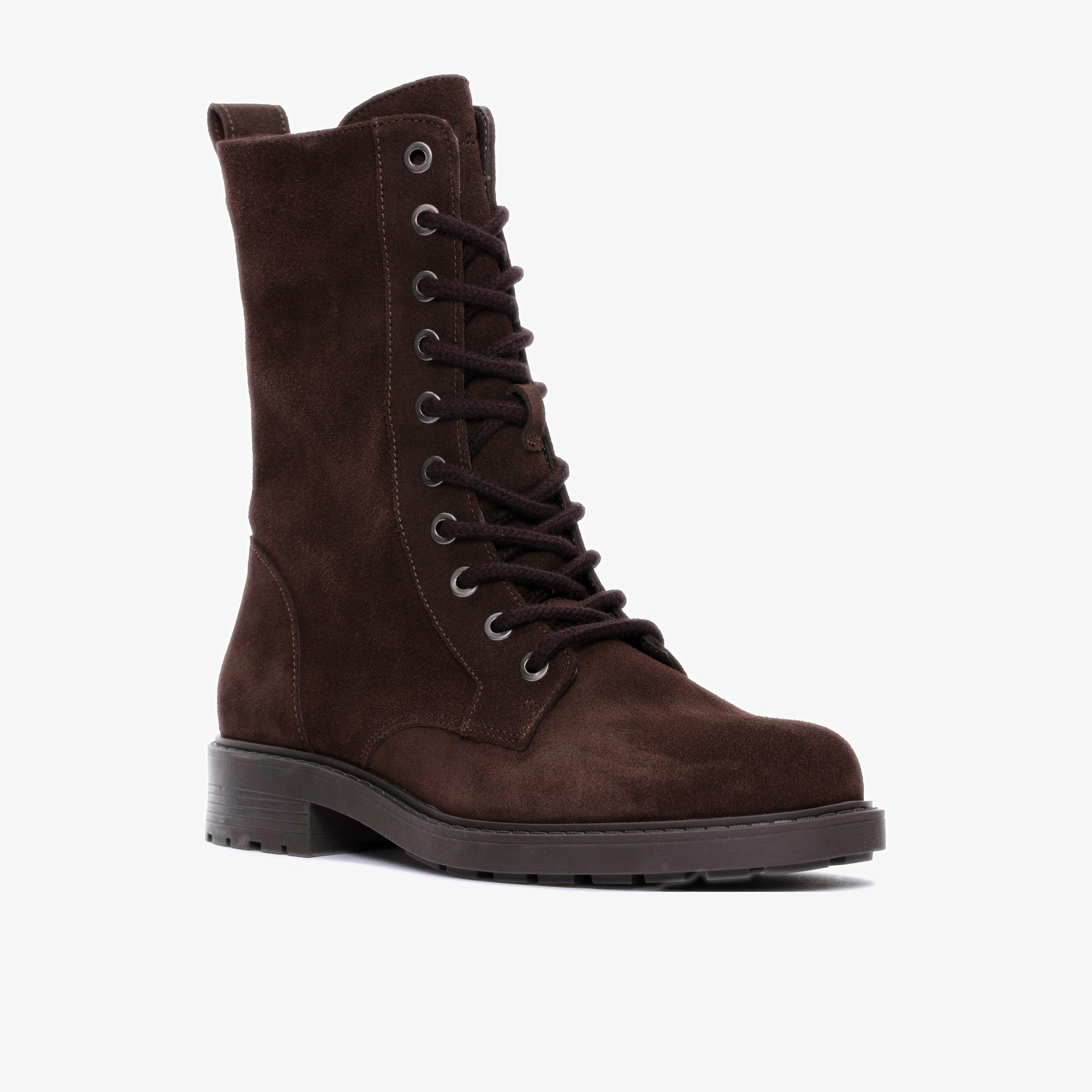 Womens Orinoco 2 Style Dark Brown Suede Ankle Boots Lace Up | Clarks Outlet