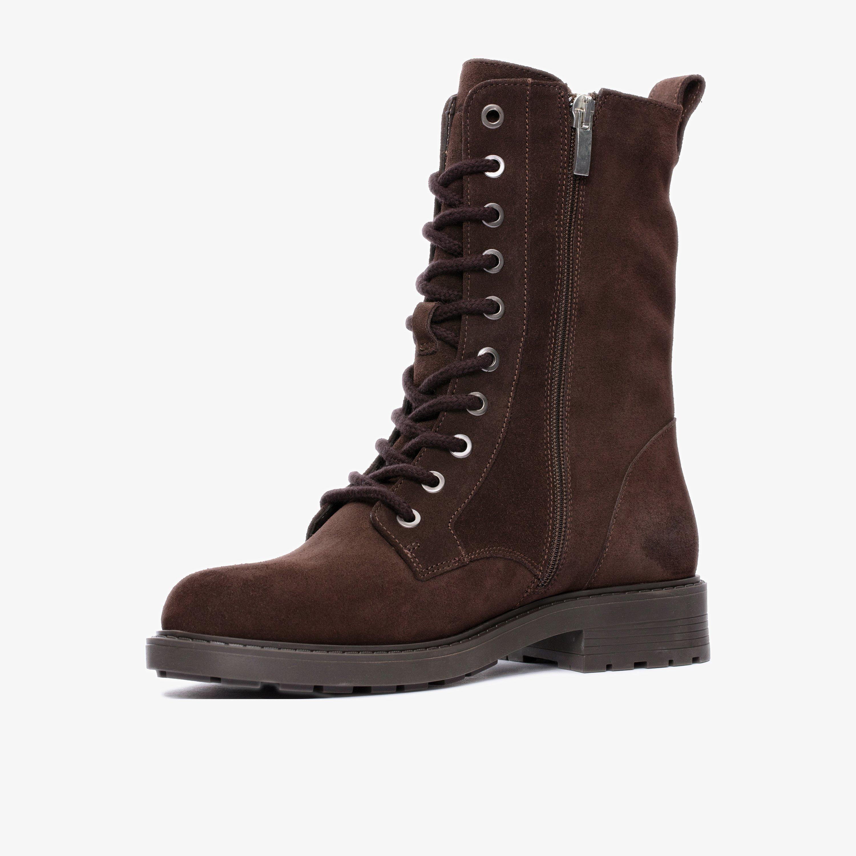 Womens Orinoco 2 Style Dark Brown Suede Ankle Boots Lace Up | Clarks Outlet