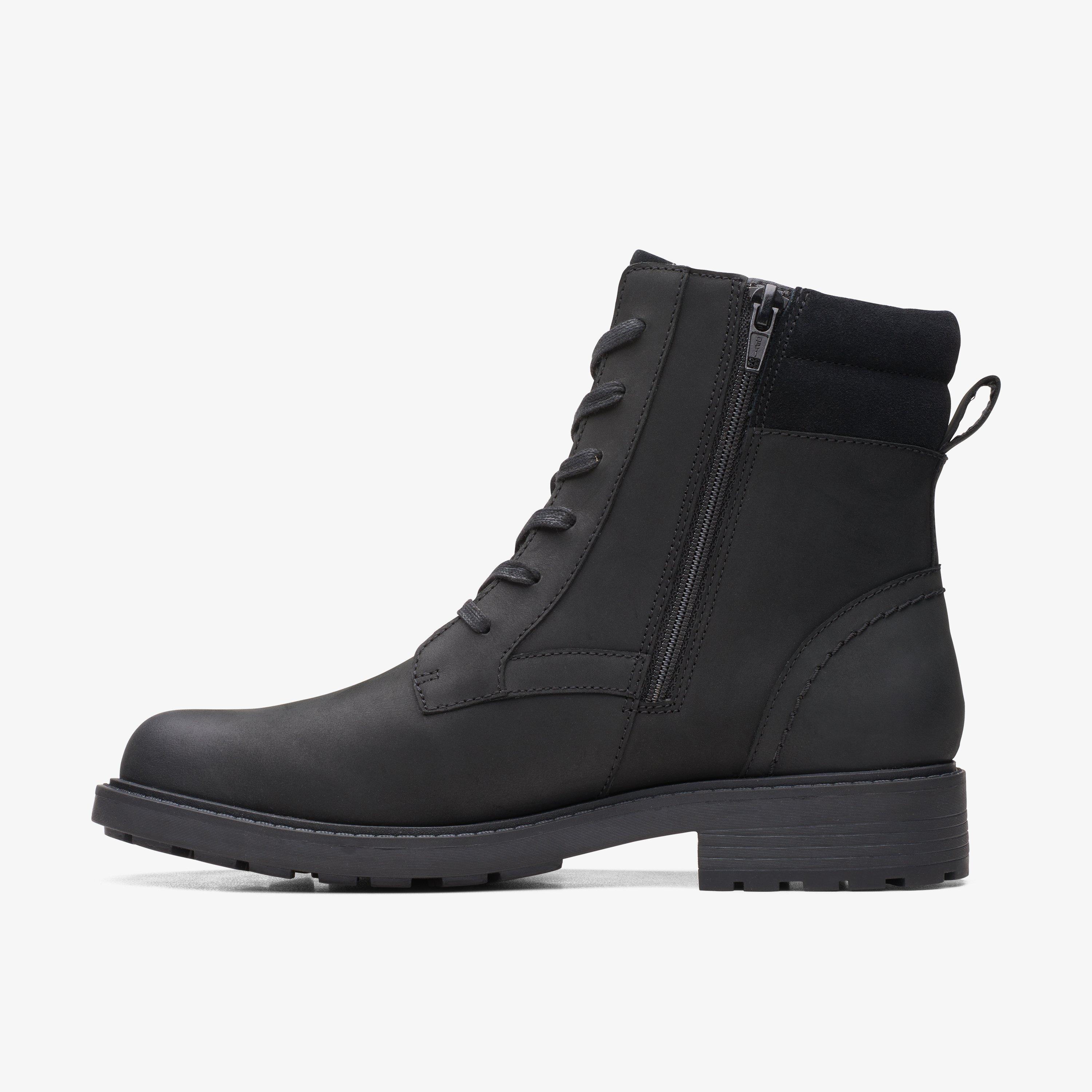 Womens Orinoco 2 Spice Black Leather Ankle Boots Lace Up | Clarks Outlet