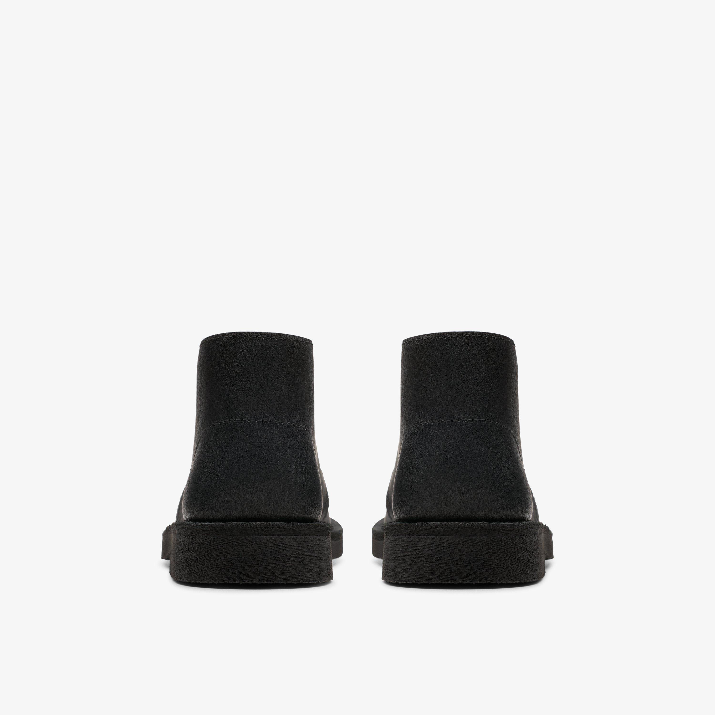 BOYS Desert Boot Older Black Leather Boots | Clarks US