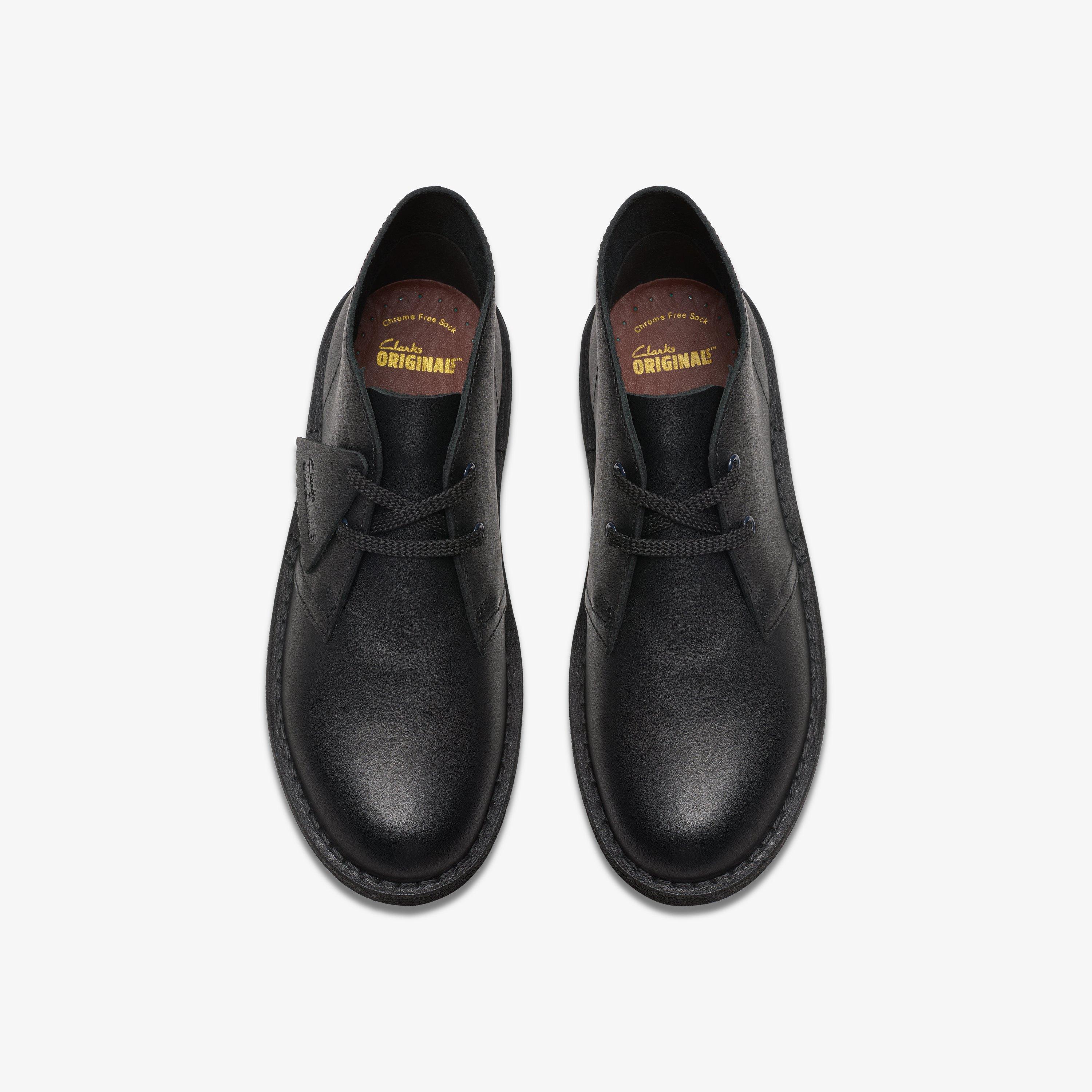 BOYS Desert Boot Older Black Leather Boots | Clarks US