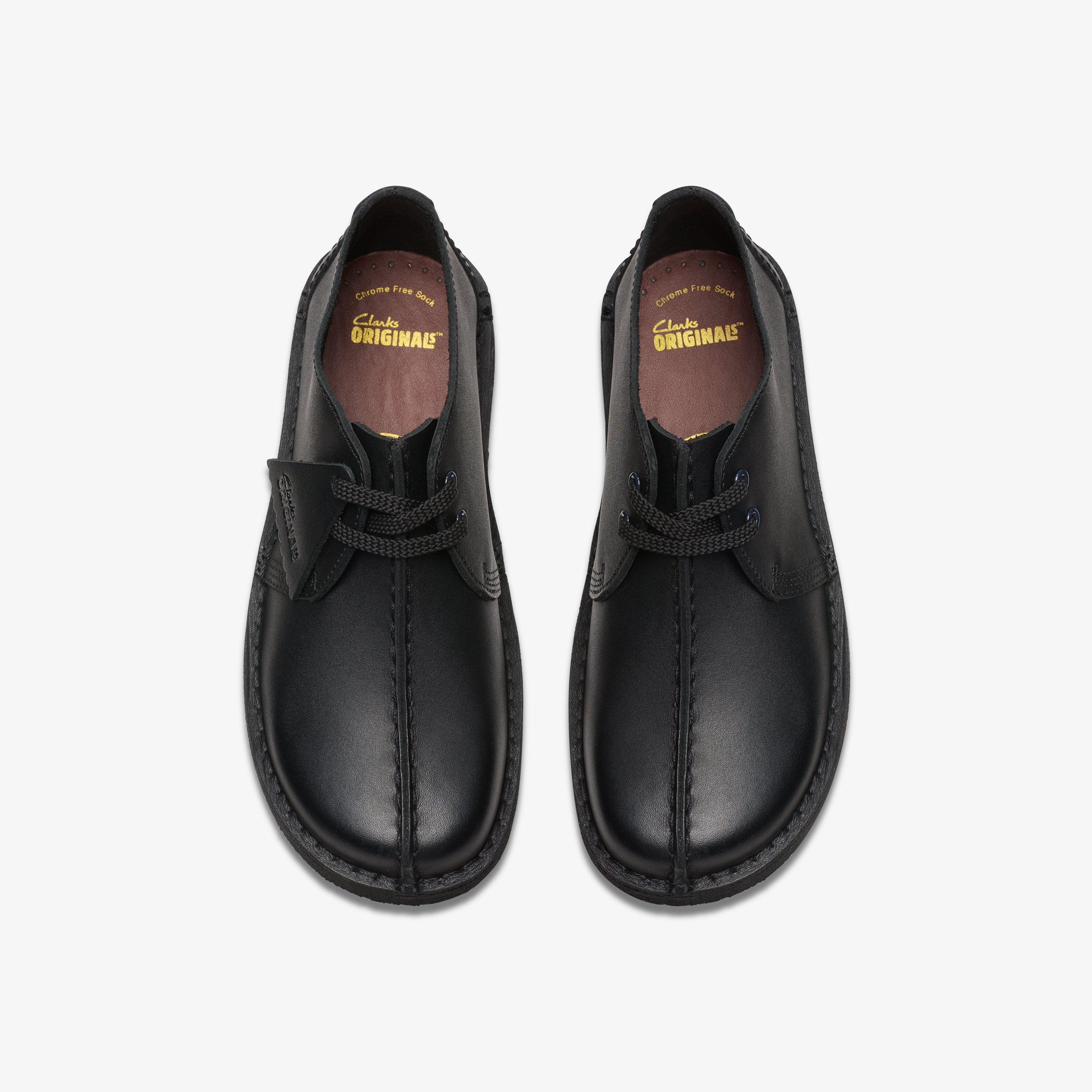 Kids Desert Trek Older Black Leather Desert Boot | Clarks