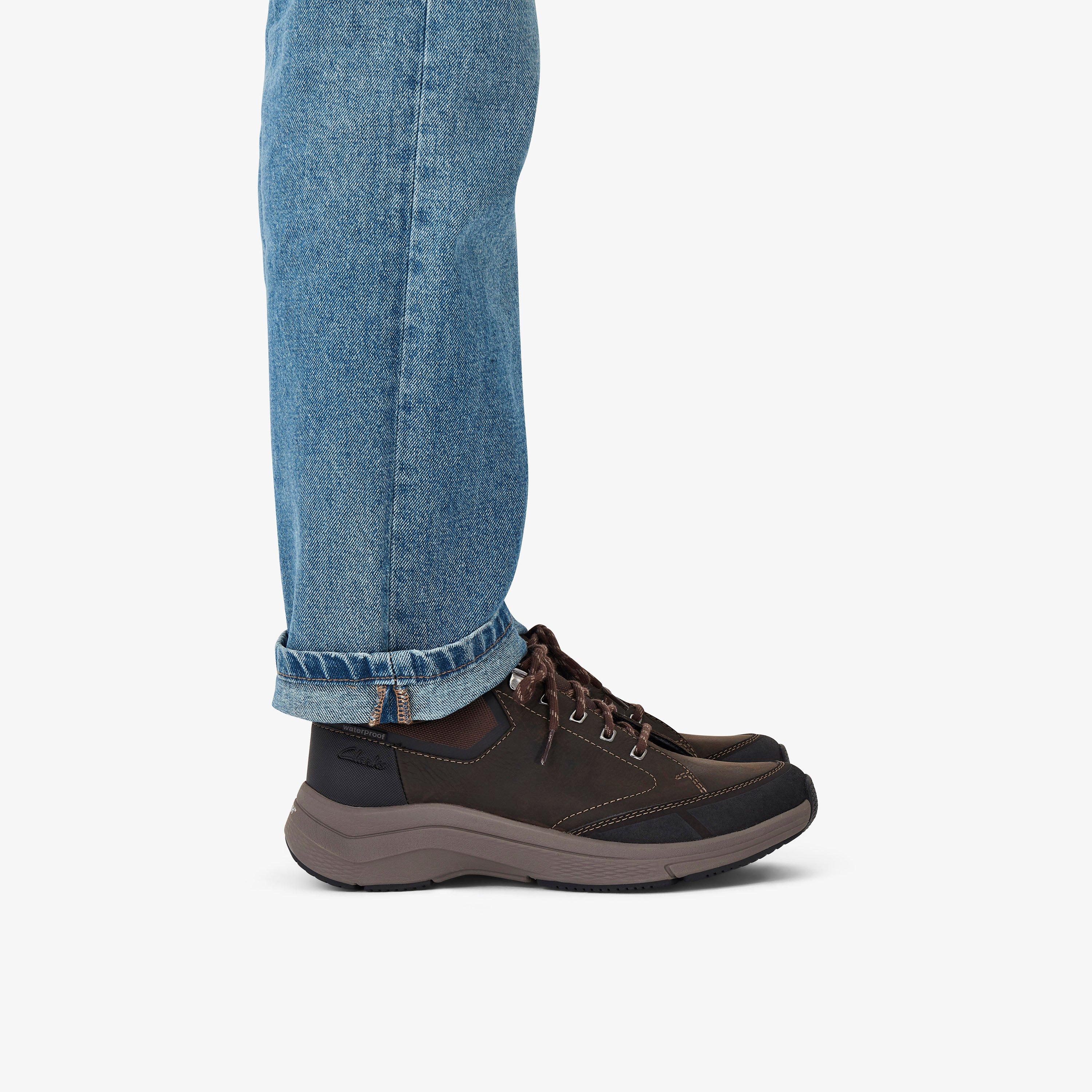 Mens Wave 2.0 Vibe Dark Brown Lace Up Walking Trainers | Clarks