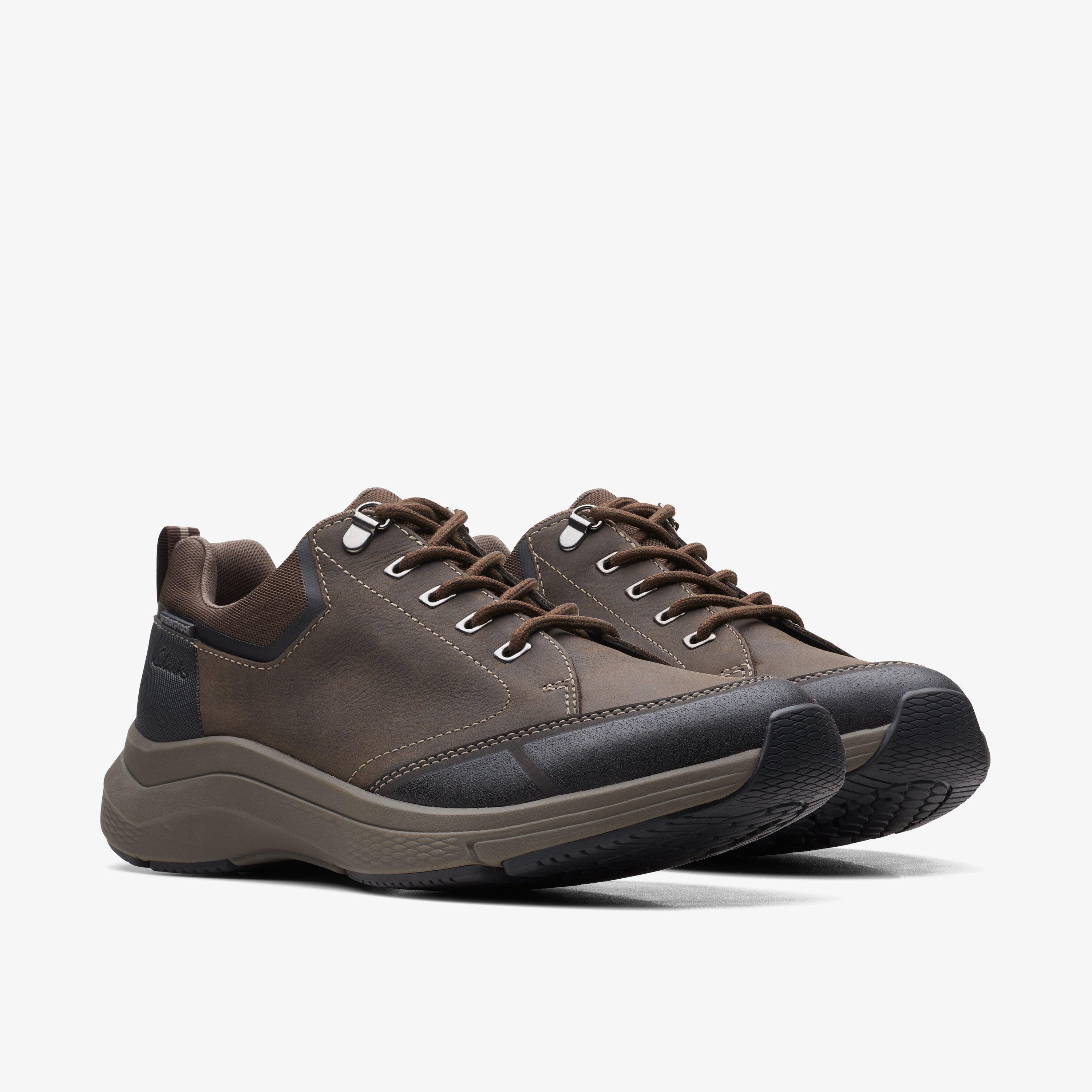 Mens Wave 2.0 Vibe Dark Brown Lace Up Walking Trainers | Clarks