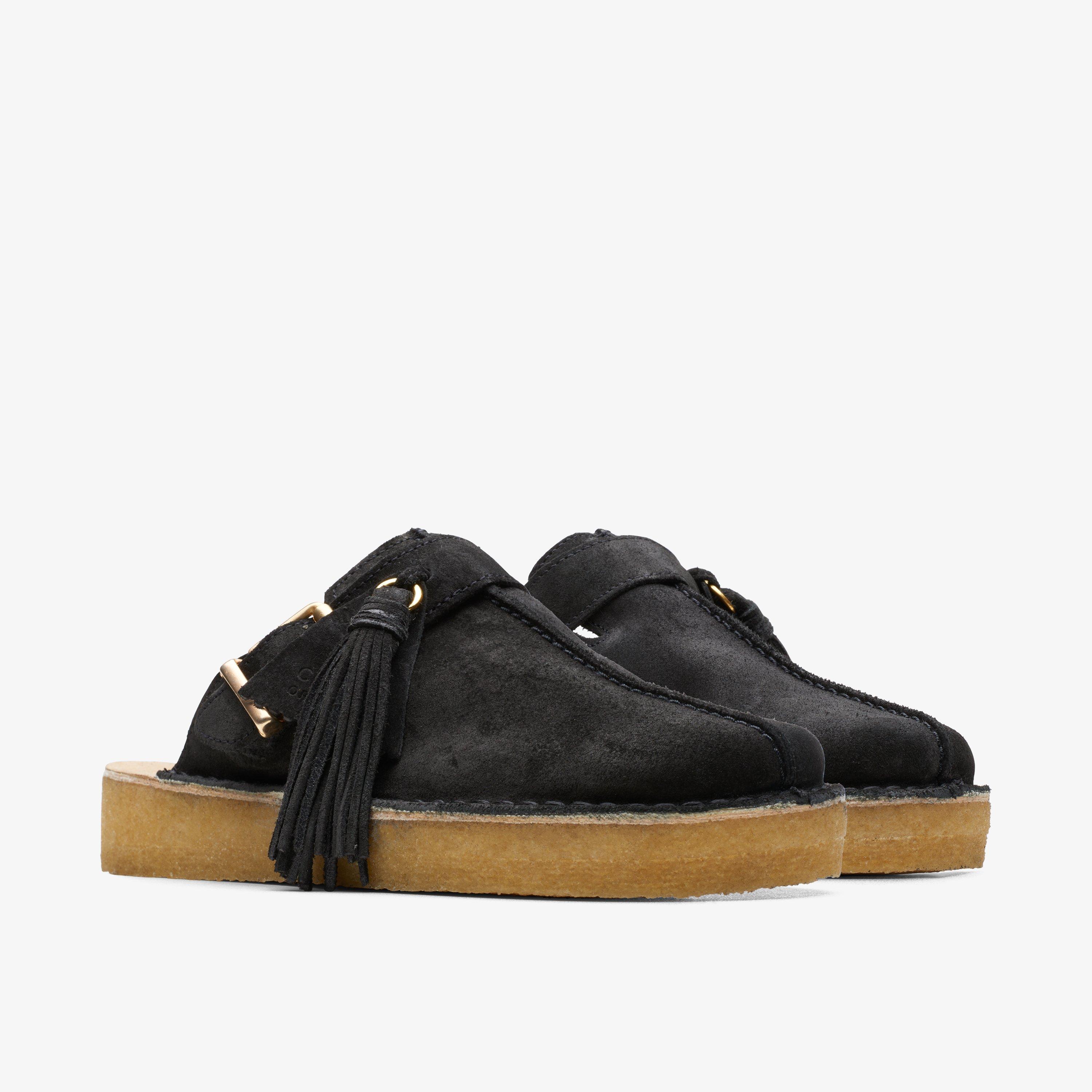 Womens Trek Mule Black Suede Warmlined Mules, Slip Ons Shoes | Clarks UK