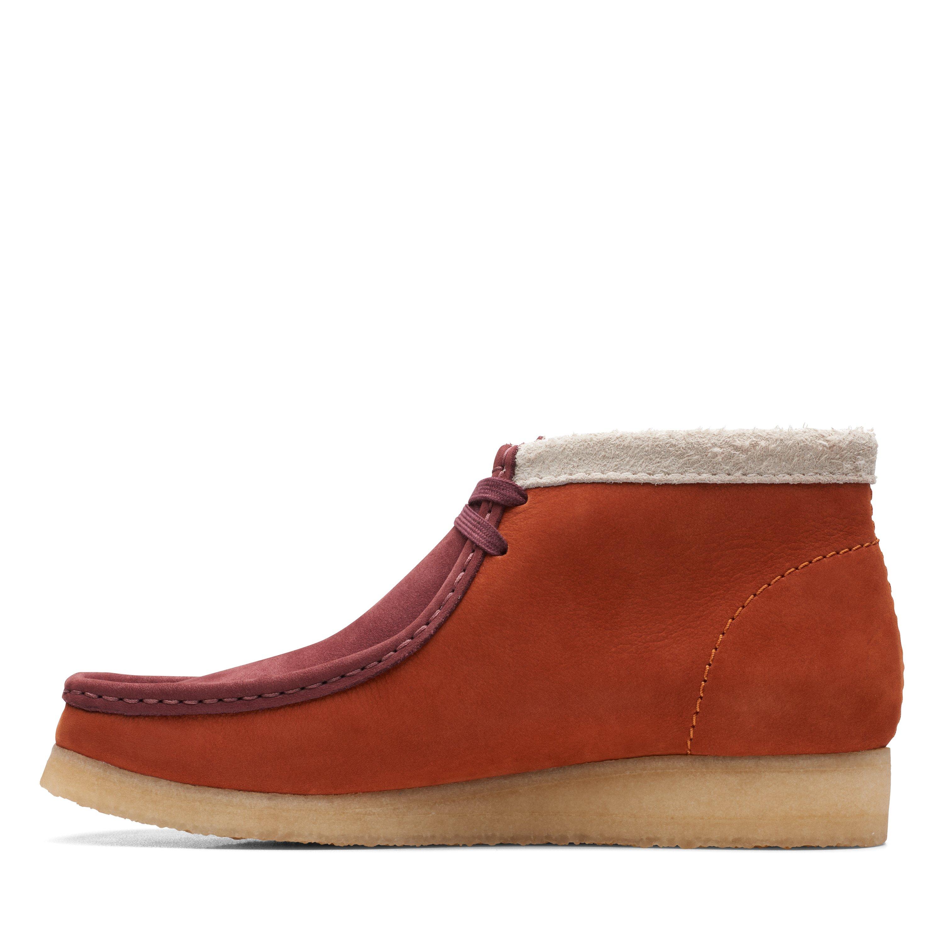 Clarks Originals Mens Wallabee Moccasin Boot Orange Leather Casual ...