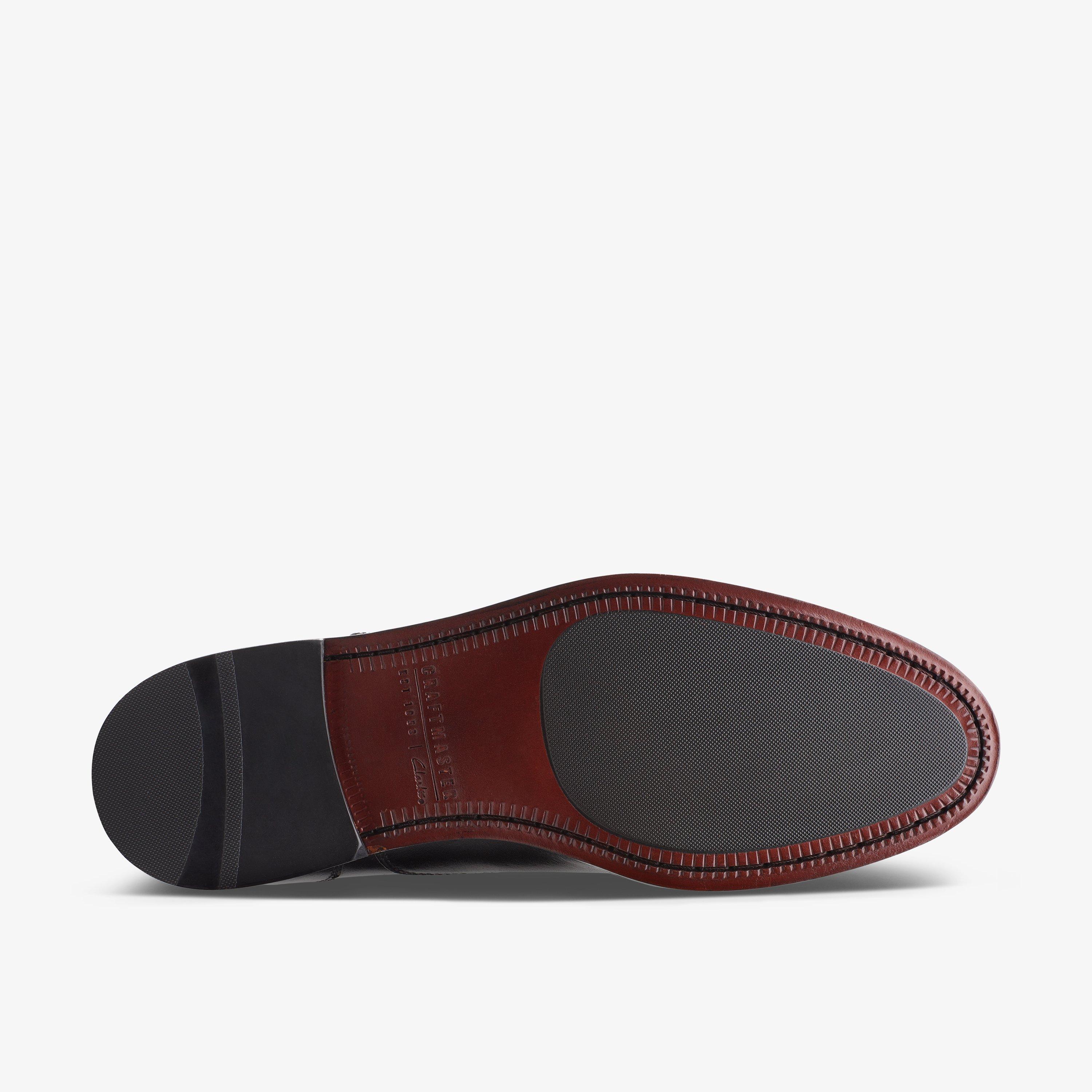 Mens Craftdean Cap Black Leather Shoes Oxford Shoes | Clarks Outlet