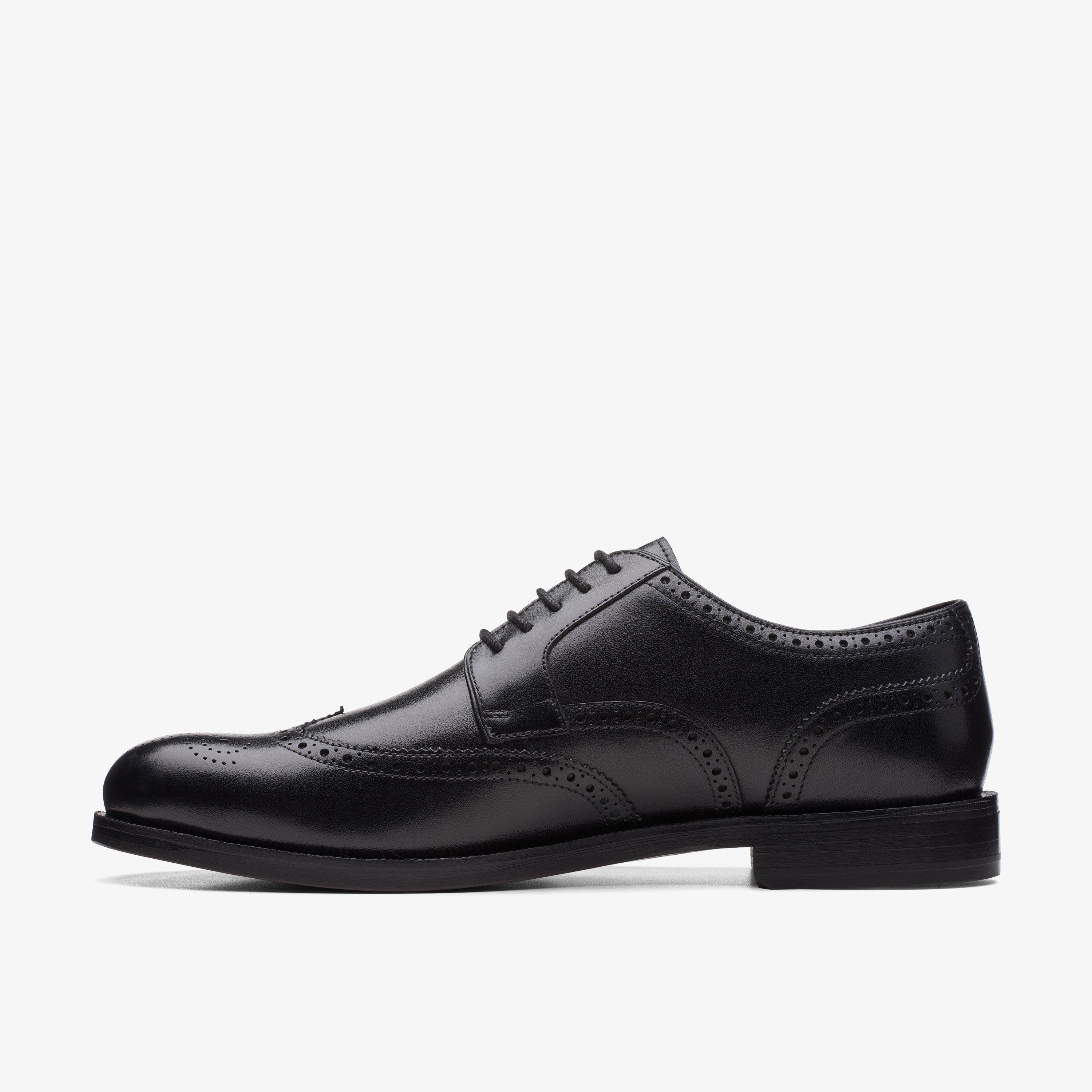 Herren Craftdean Wing Brogue Schwarzes Leder Brogues Schnürschuhe | Clarks