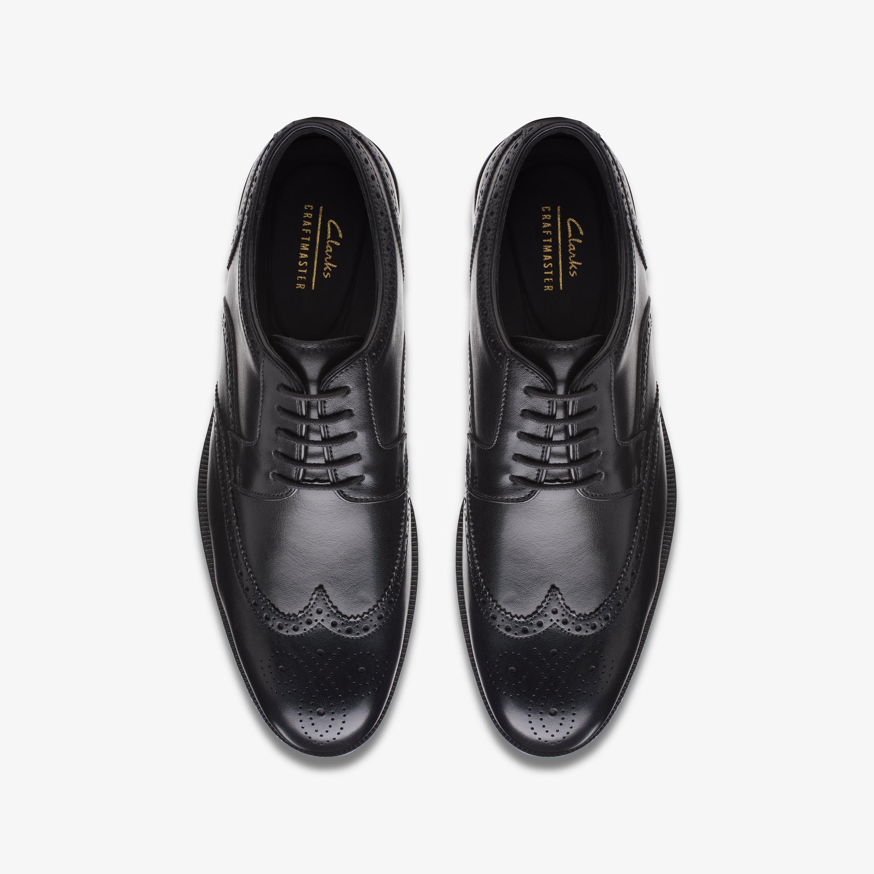 Herren Craftdean Wing Brogue Schwarzes Leder Brogues Schnürschuhe | Clarks