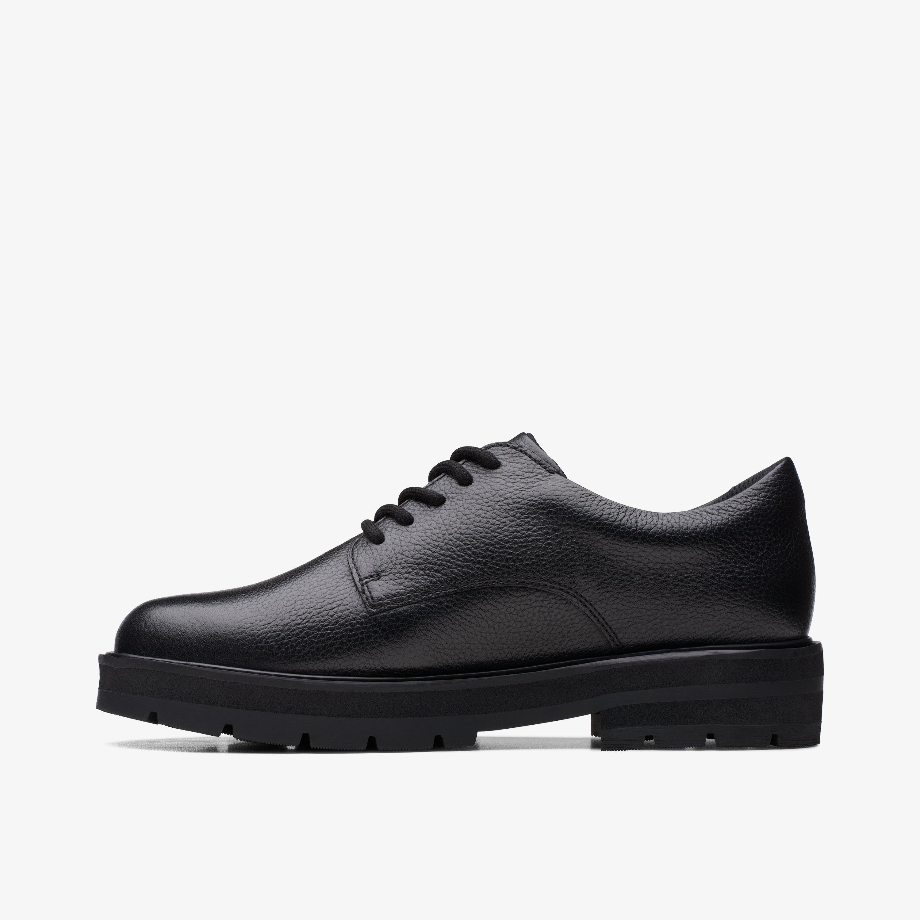 Girls Prague Lace Youth Black Leather Shoes Brogues School Shoes ...
