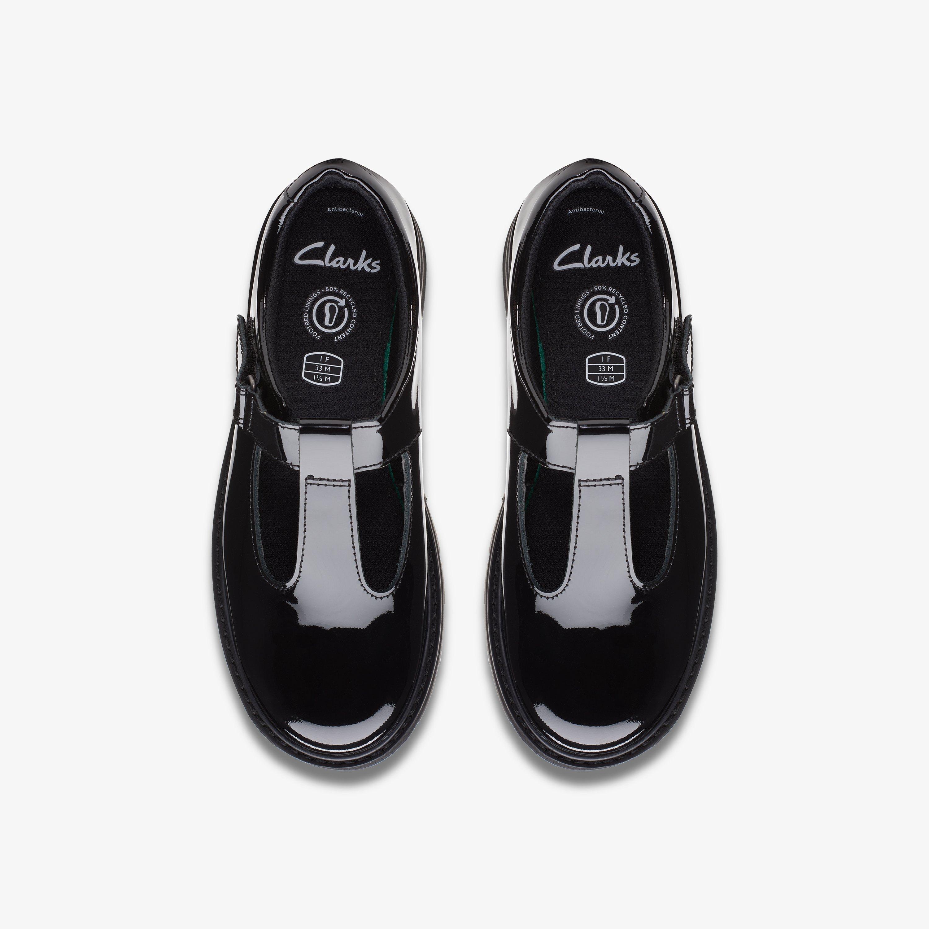 Girls Prague Brill Older Black Patent T Bar Shoes | Clarks