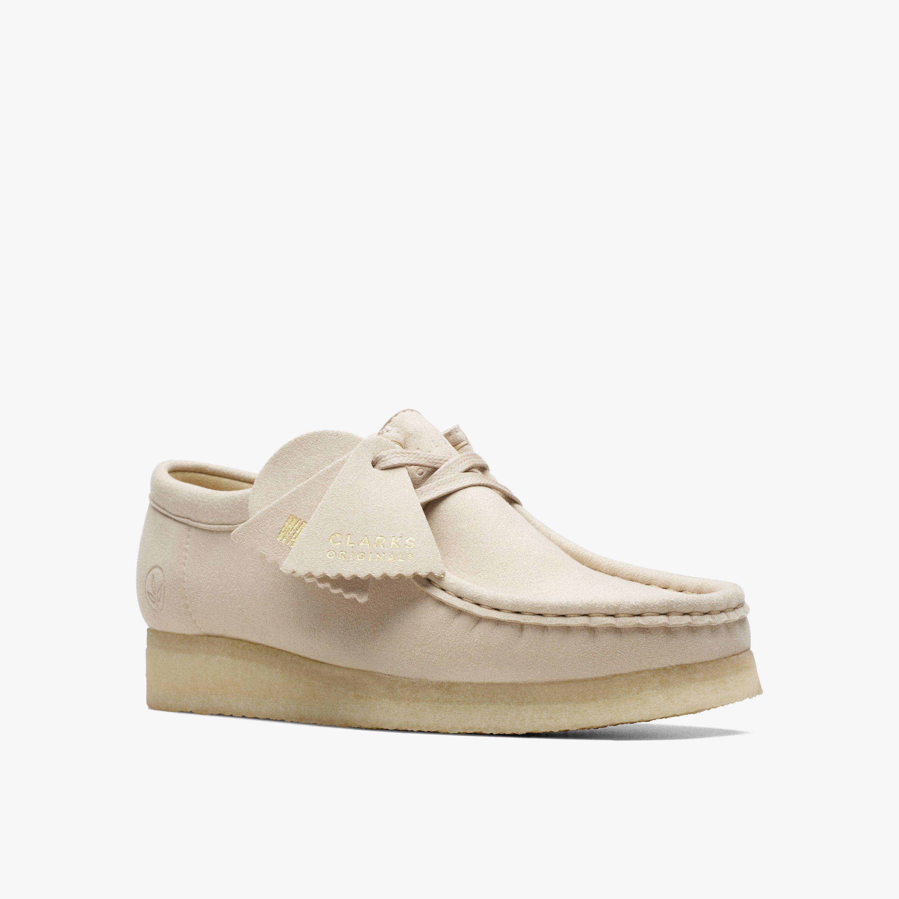 Womens Wallabee Off White Syn Wallabee Lace Up Shoes | Clarks