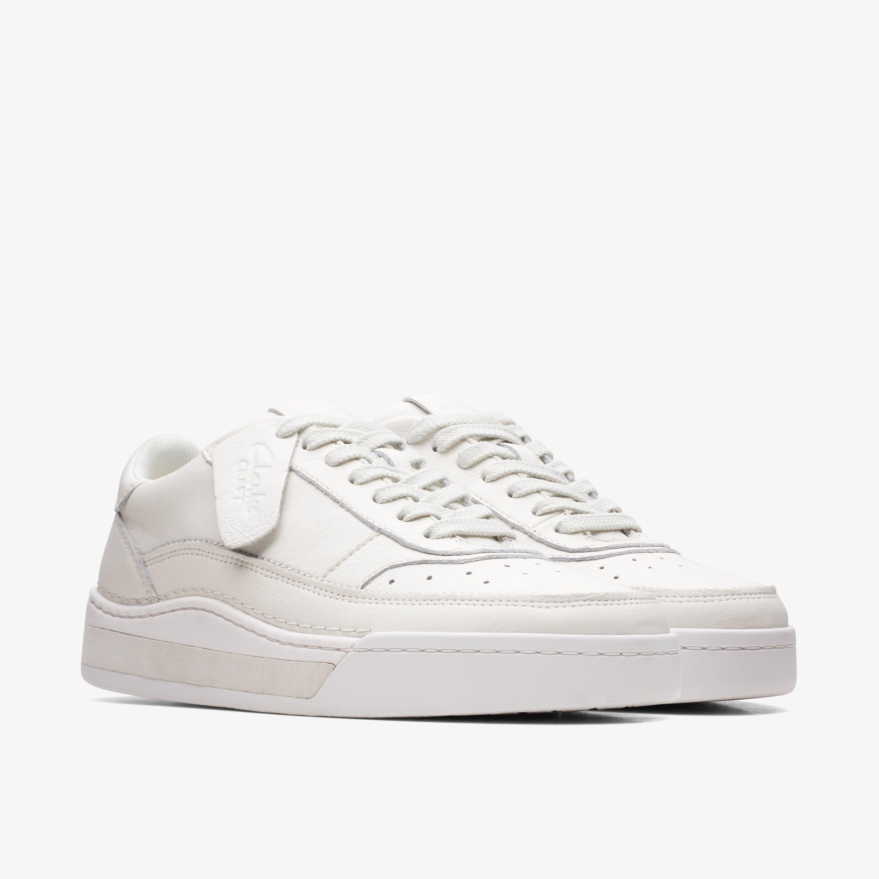 MENS Craft Court Lace White/White Trainers | Clarks Outlet