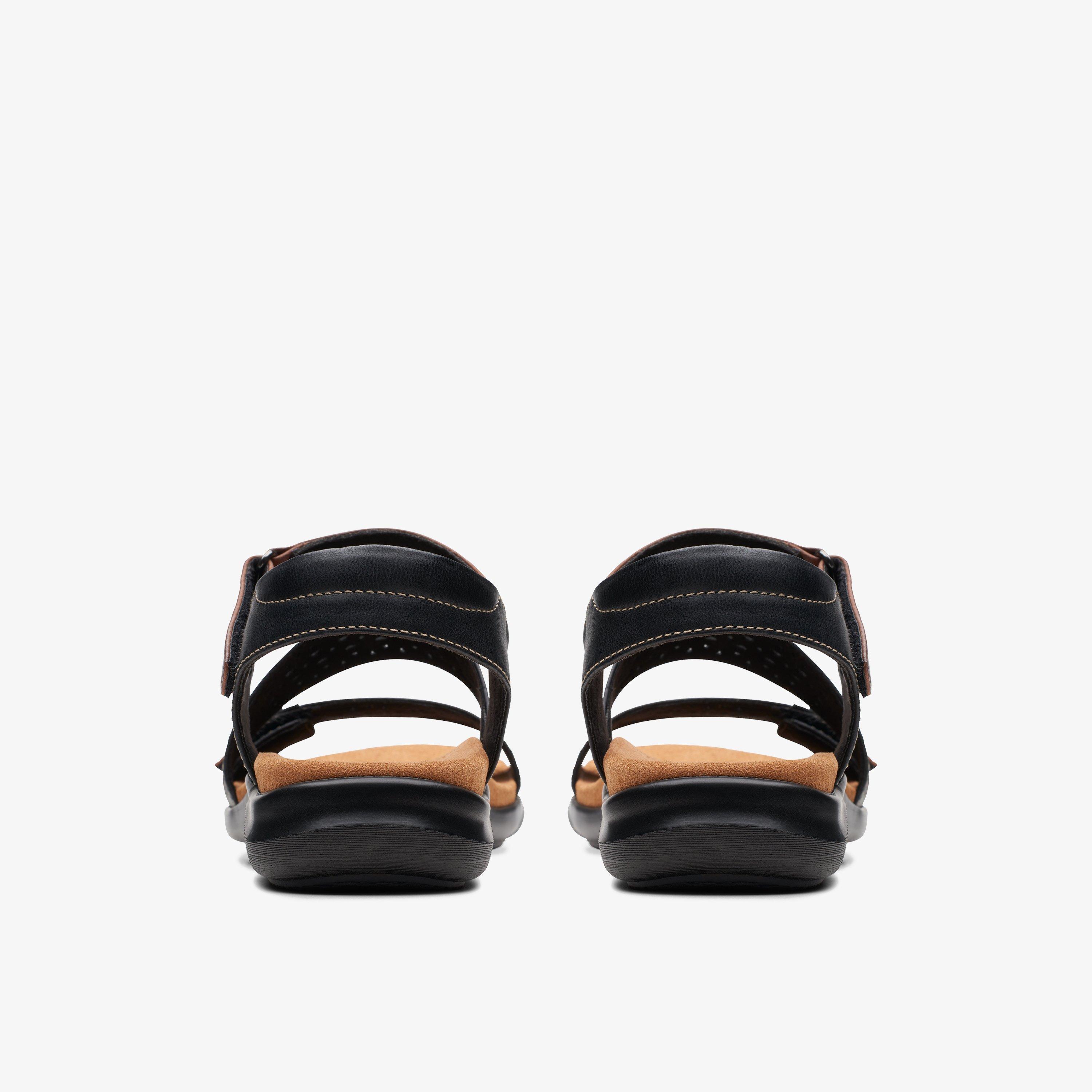 Womens Kitly Way Black Leather Flat Sandals | Clarks Outlet