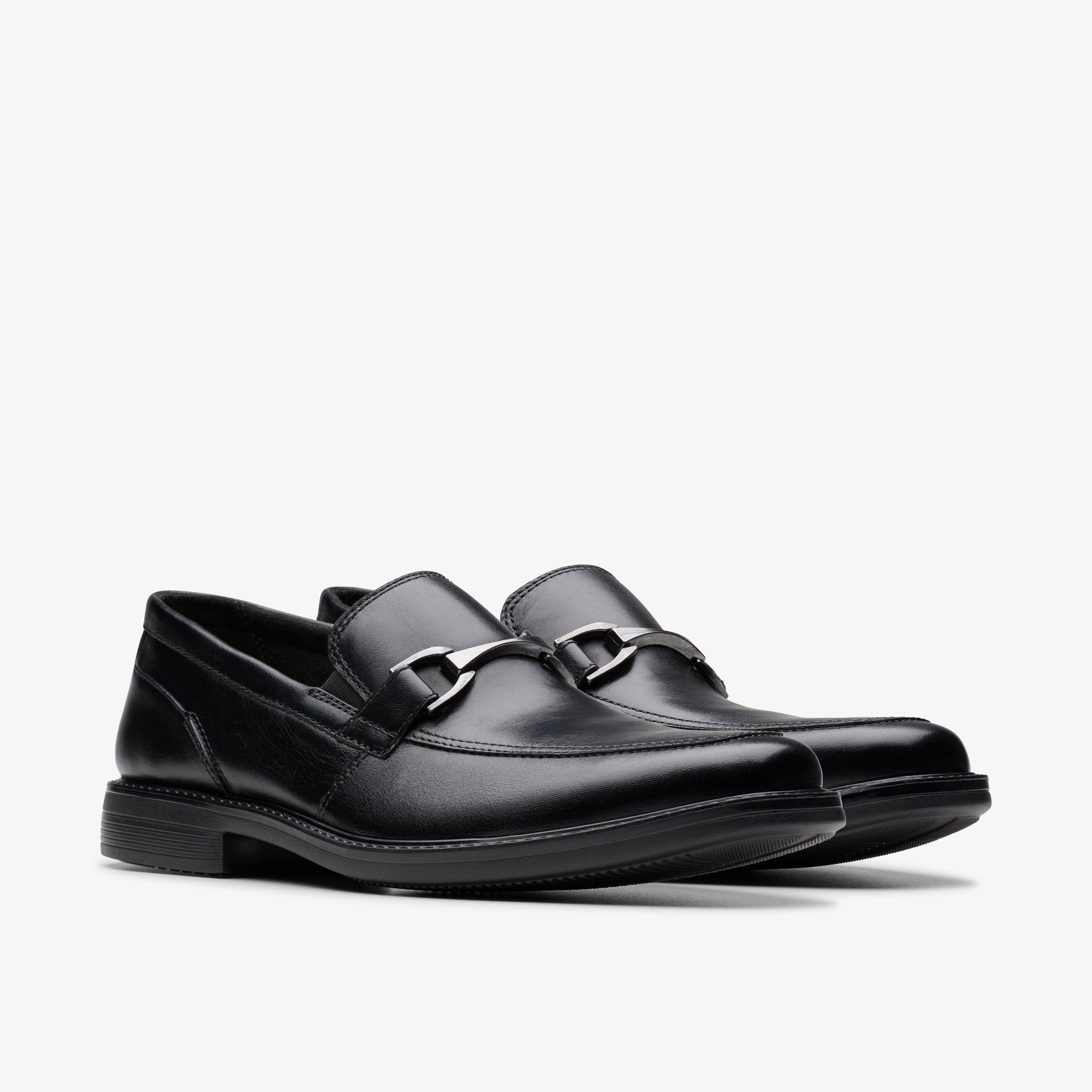 Mens Laureate Step II Black Leather Shoes Loafers Slip Ons | Clarks Outlet