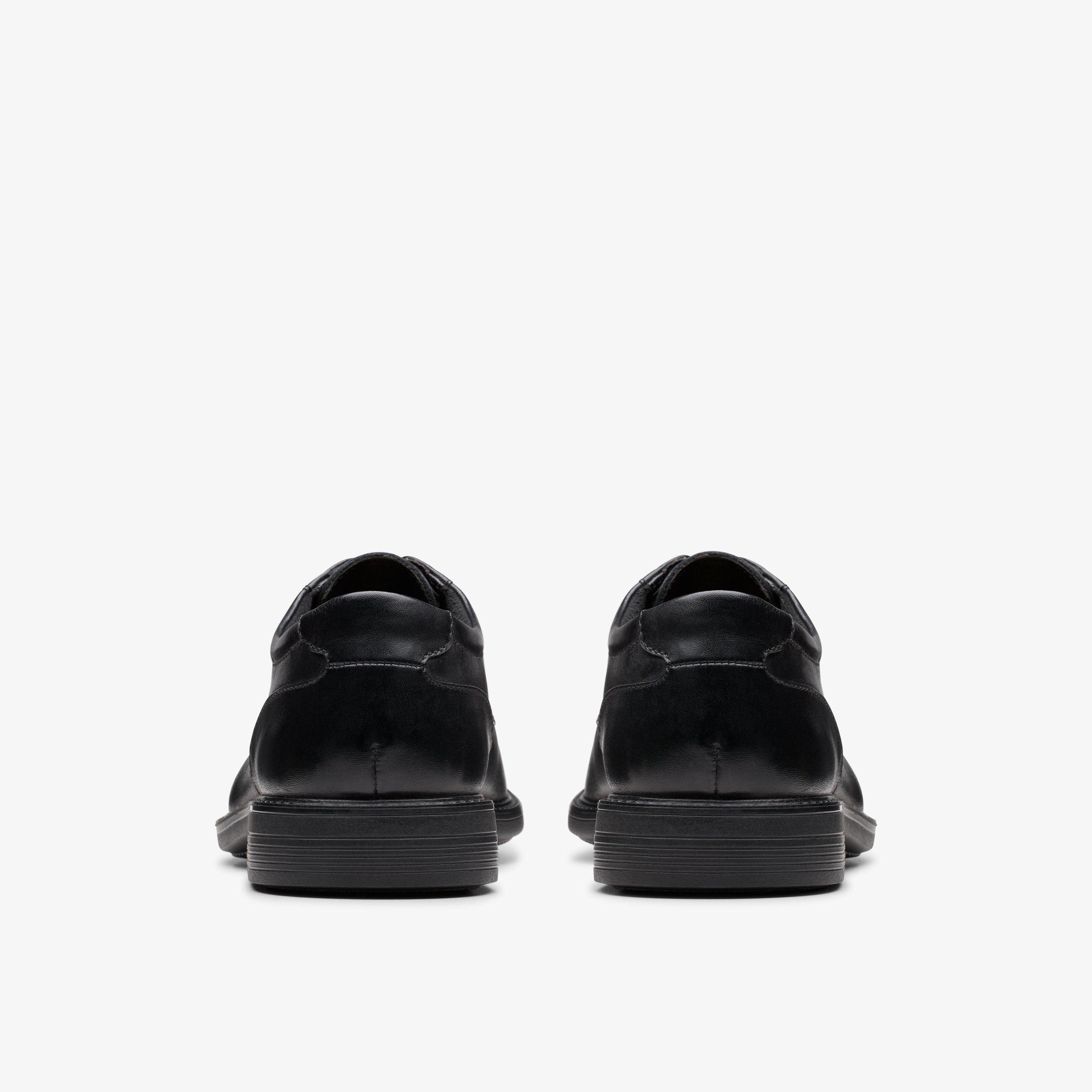 Mens Wenham Cap II Black Leather Derby Shoes | Clarks