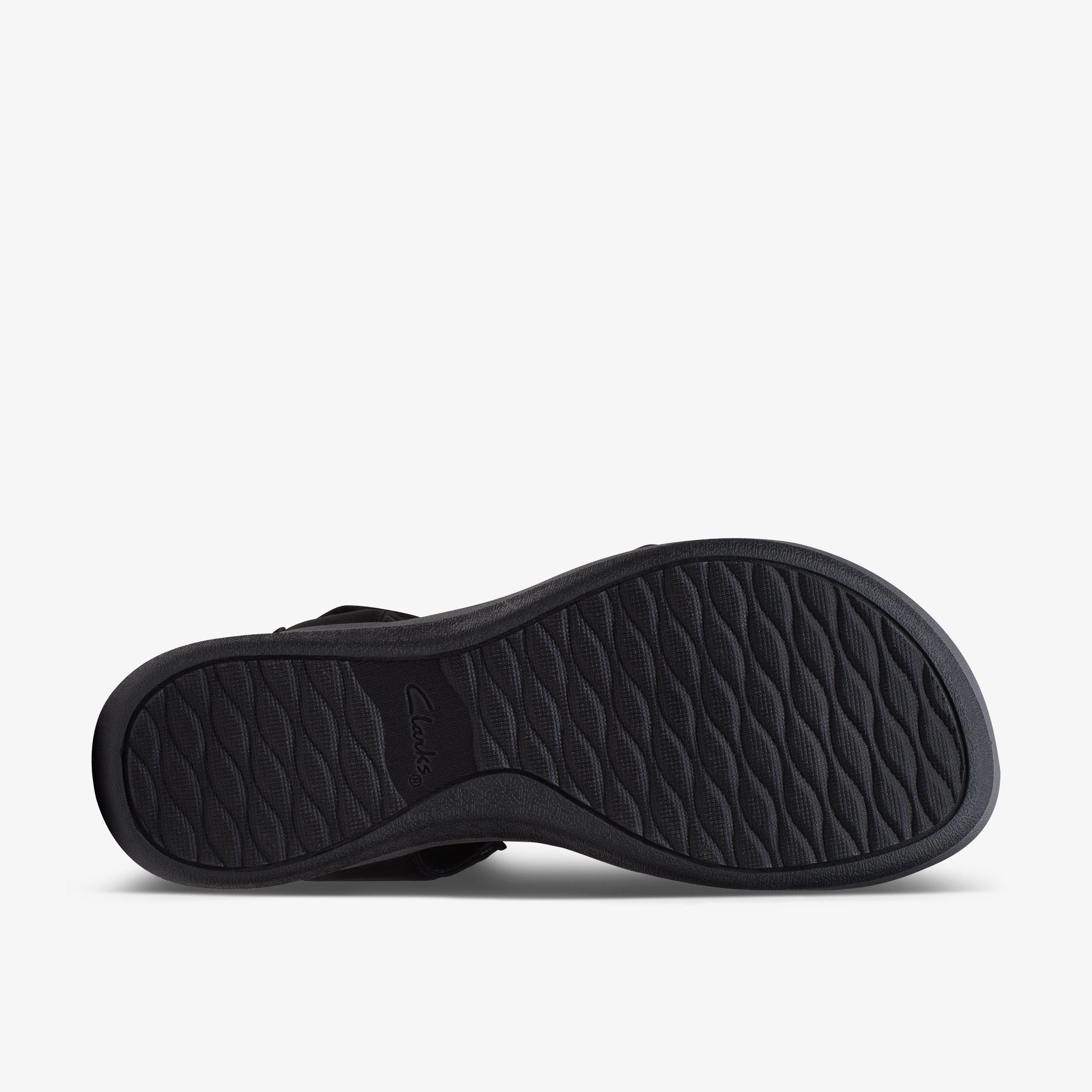 Womens Arla Shore Black Textile Flat Sandals | Clarks UK