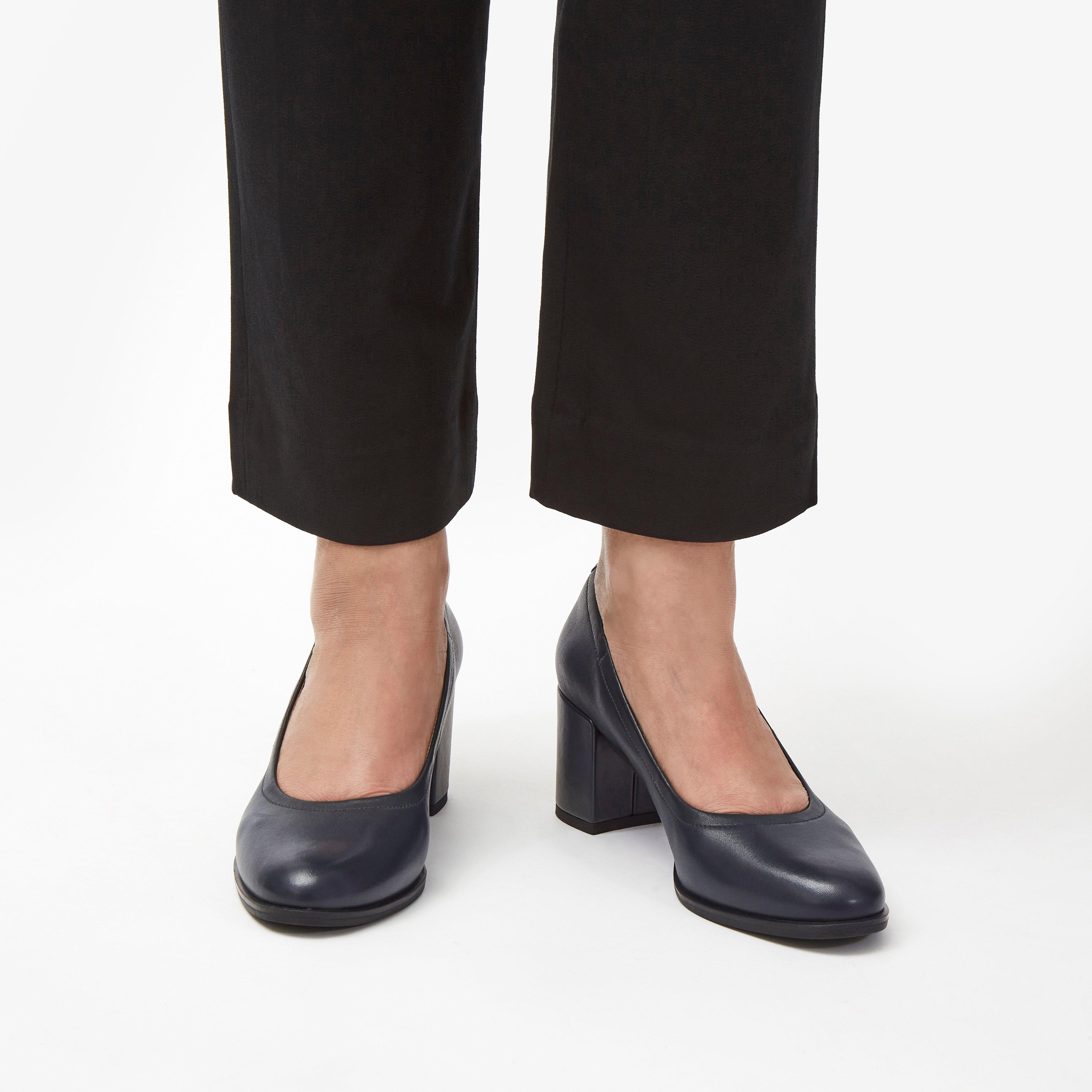 Womens Freva 55 Court Navy Leather High Heels | Clarks UK