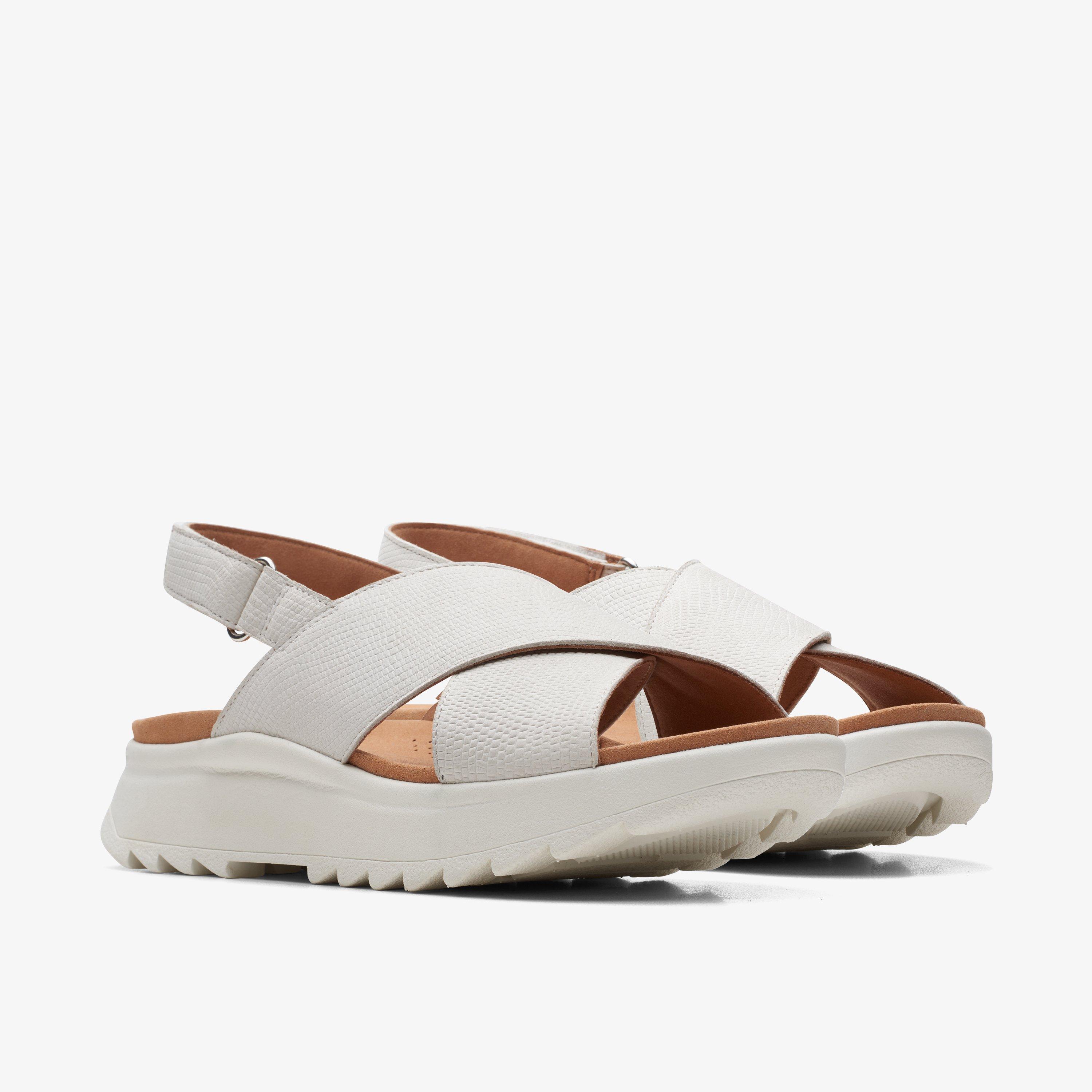 Womens Dash Lite Wish Off White Combination Flat Sandals | Clarks Outlet