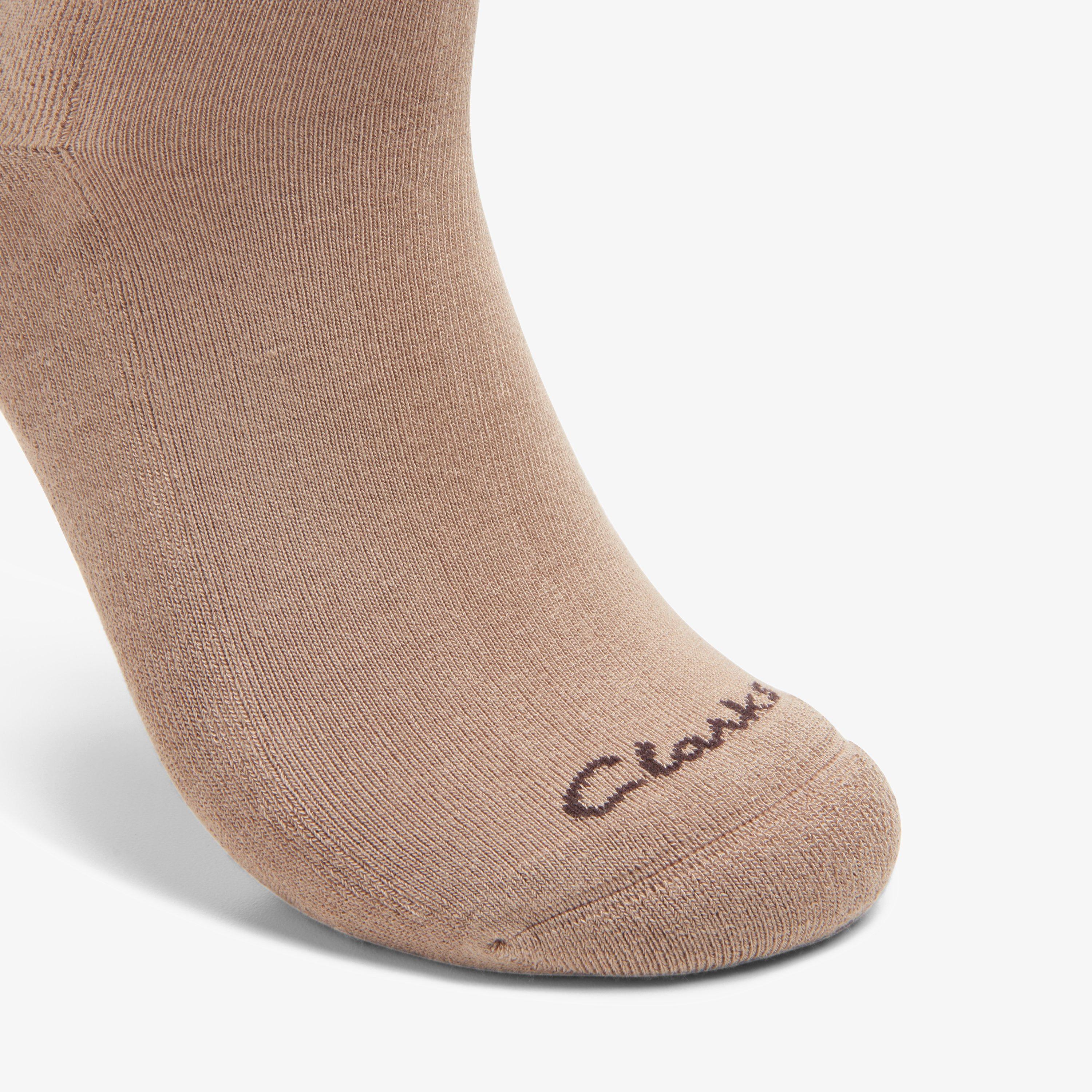Men's Moisture Wicking Taupe Crew Socks | Clarks US