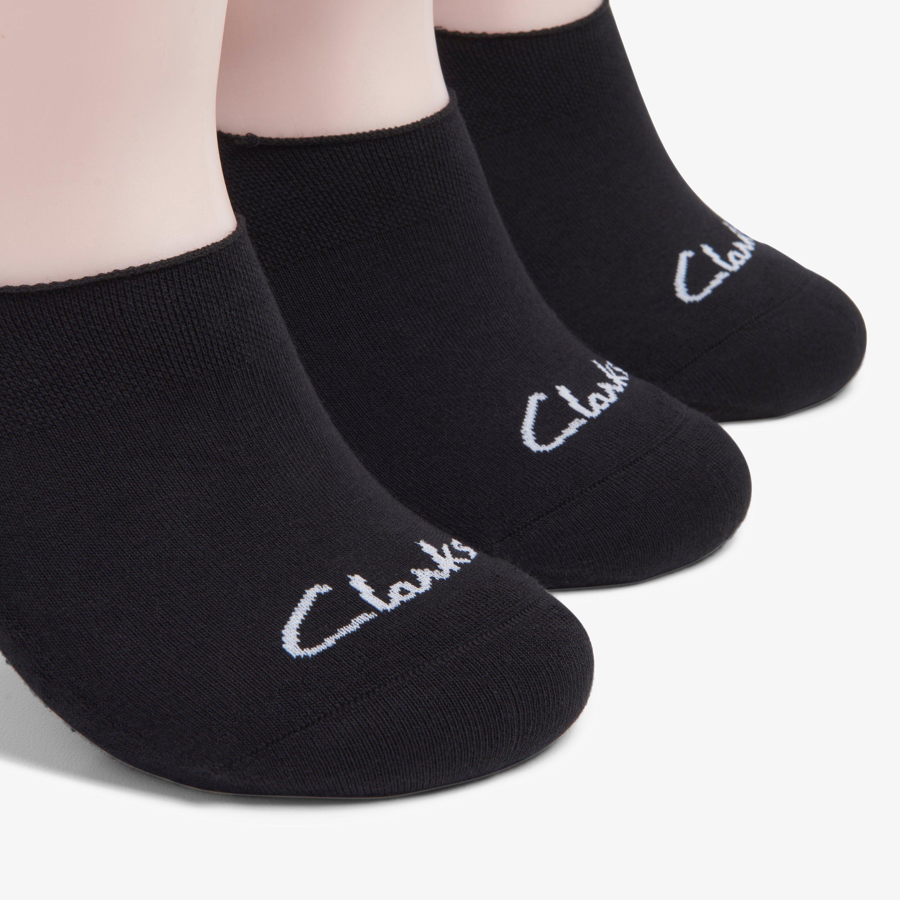 Mens 3 pack Solid Liner Black Socks | Clarks US