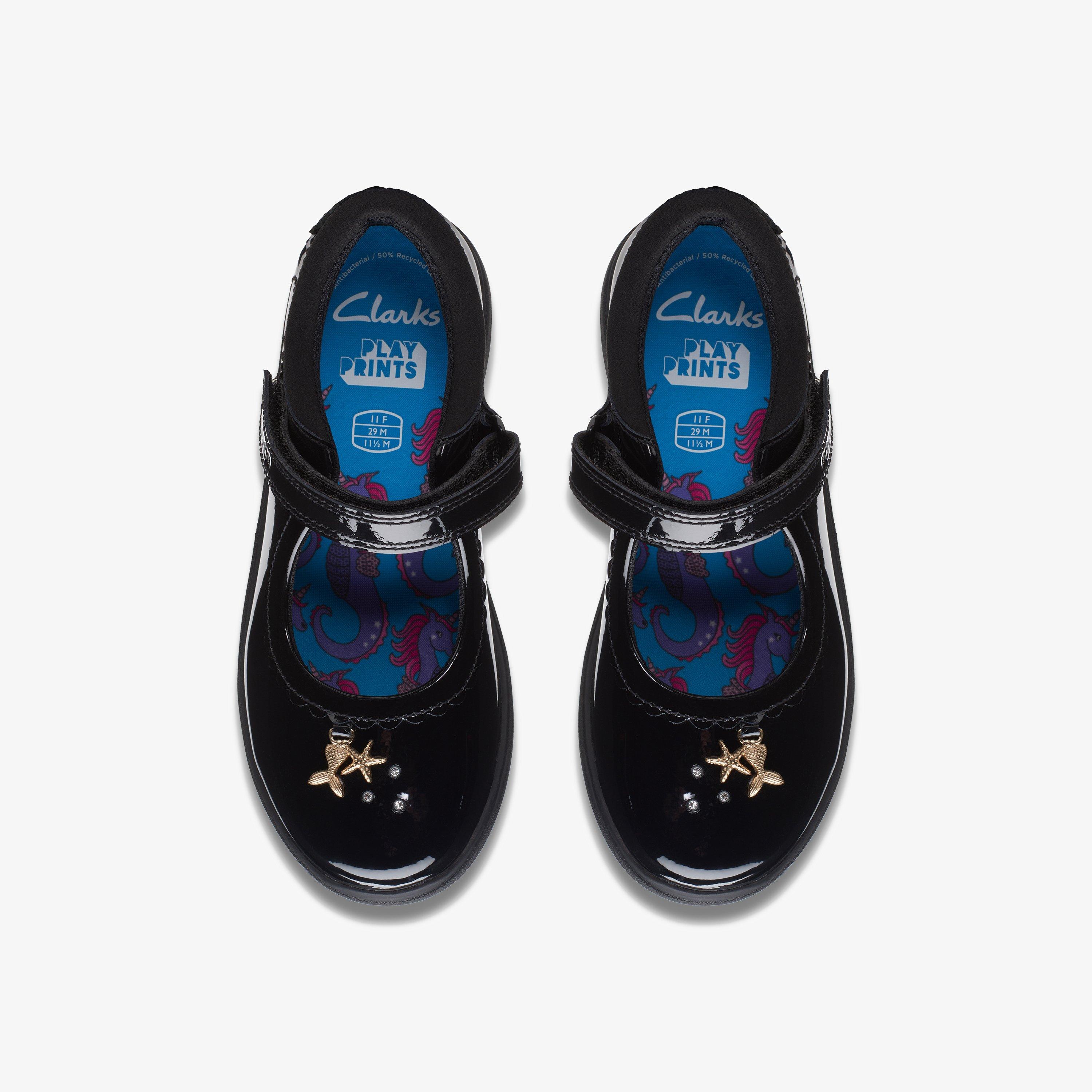 Girls Relda Sea Kid Black Patent Shoes Mary Jane School Shoes | Clarks ...
