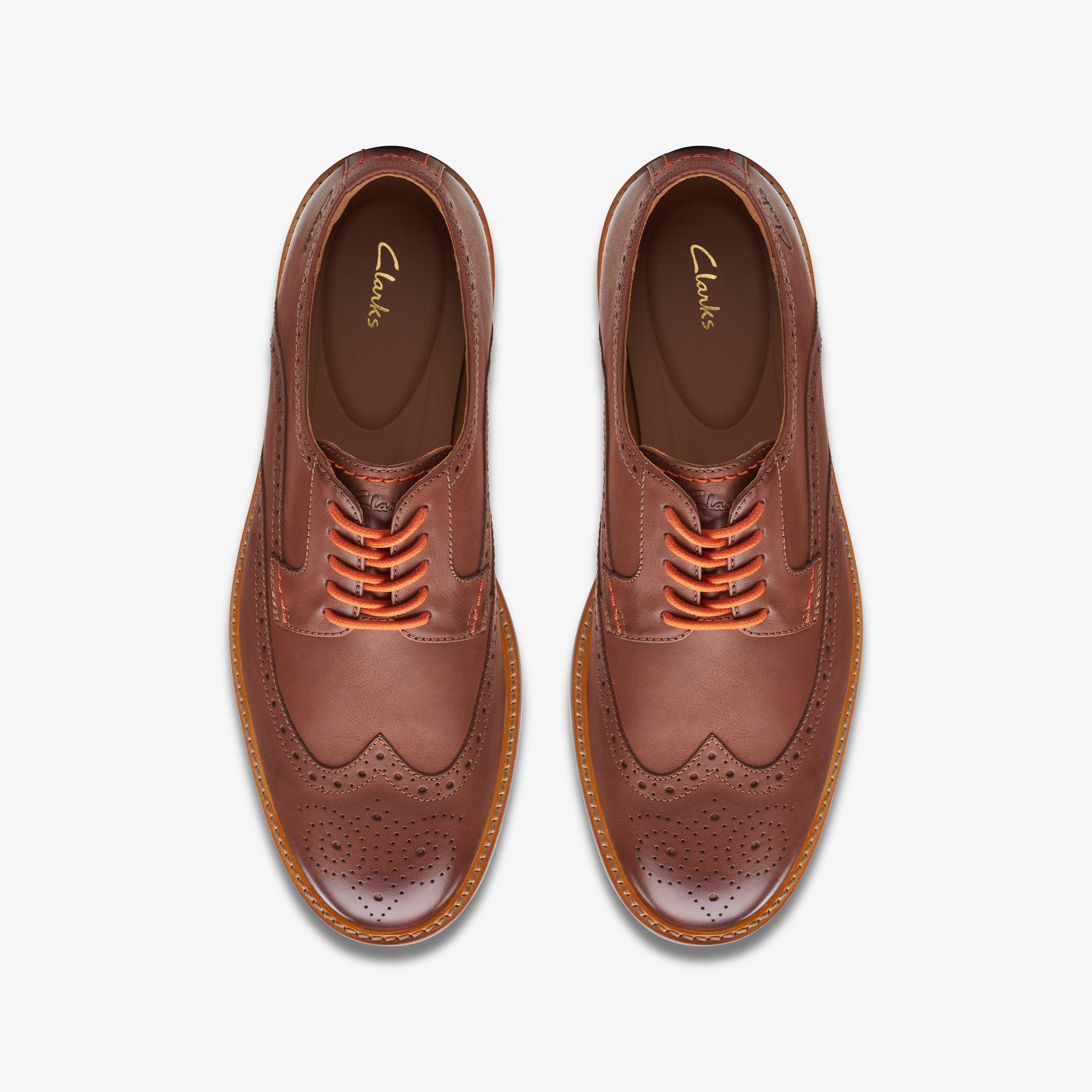 Mens Atticus LT Limit Dark Tan Leather Shoes Brogues Lace Up | Clarks ...