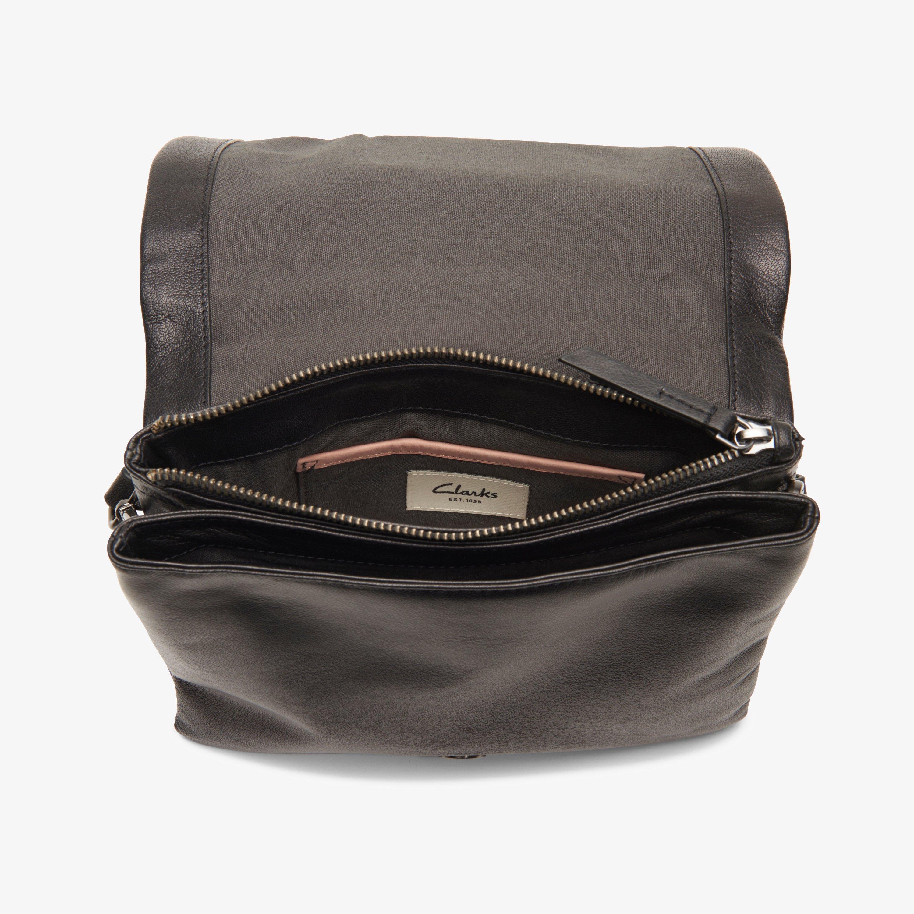 Womens Treen Medium Black Leather Cross Body Bag | Clarks Outlet