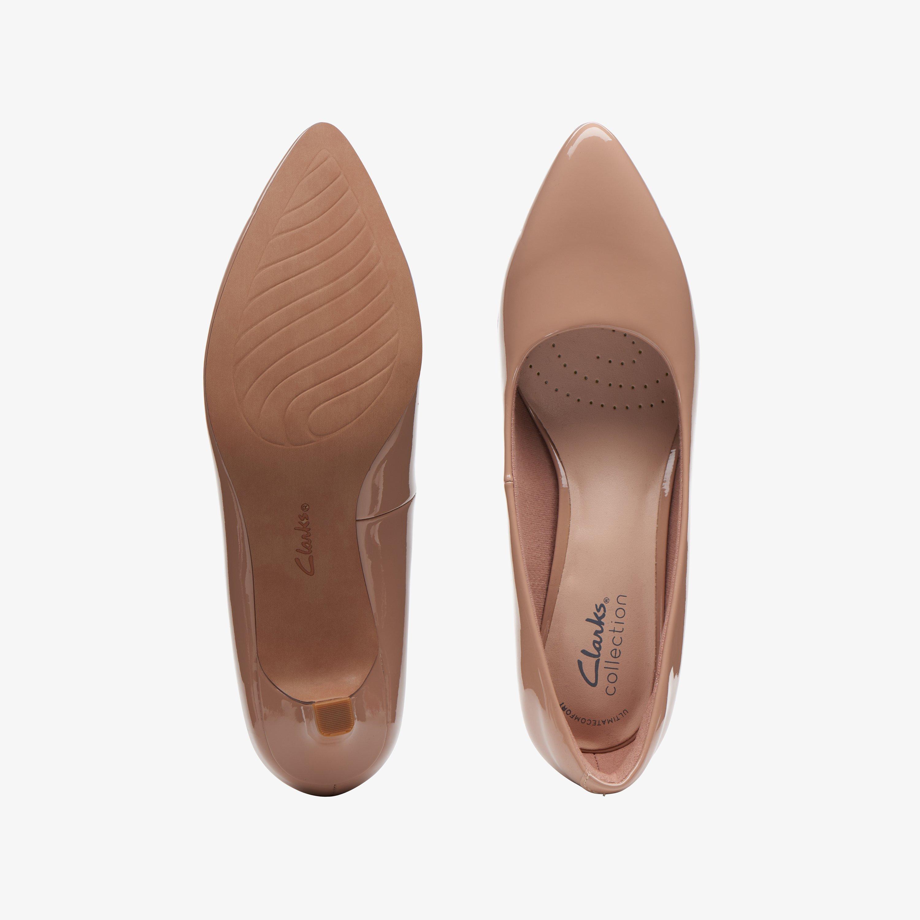 Womens Shondrah Jade Praline Patent Slip On High Heel Shoes | Clarks